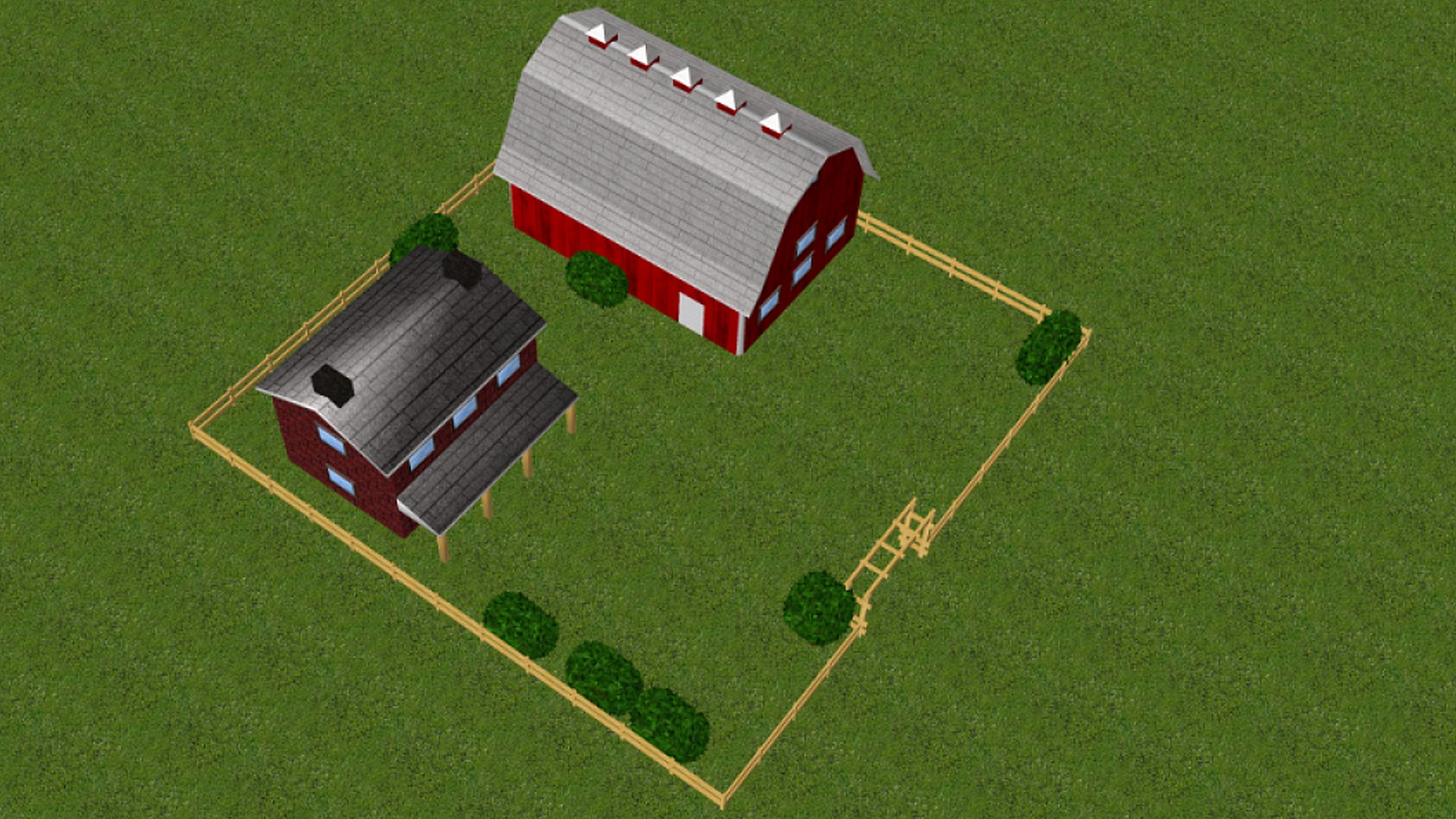 3D farm buildings wooden fence model - TurboSquid 1709129