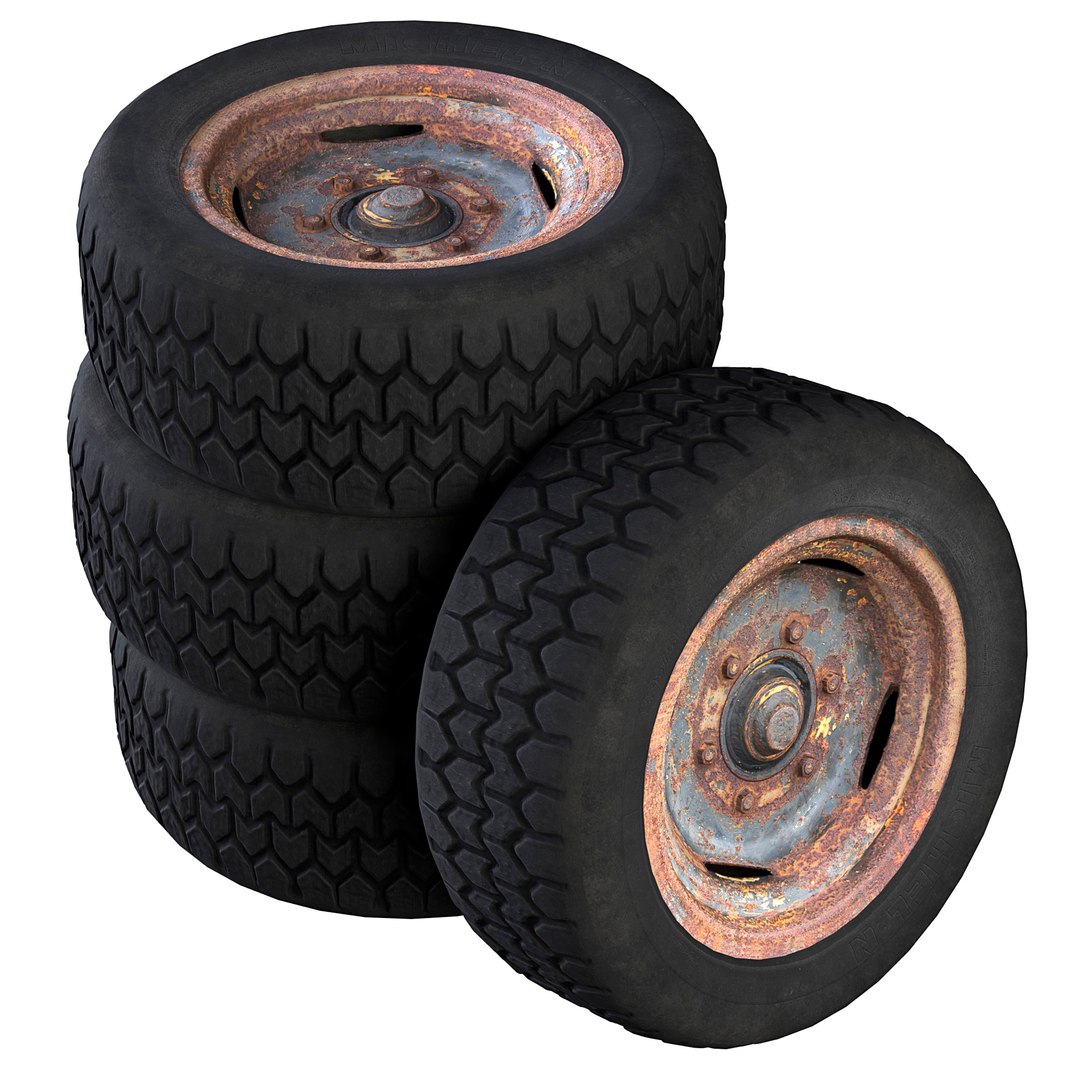3D Old wheels Low poly 02 model - TurboSquid 1858694