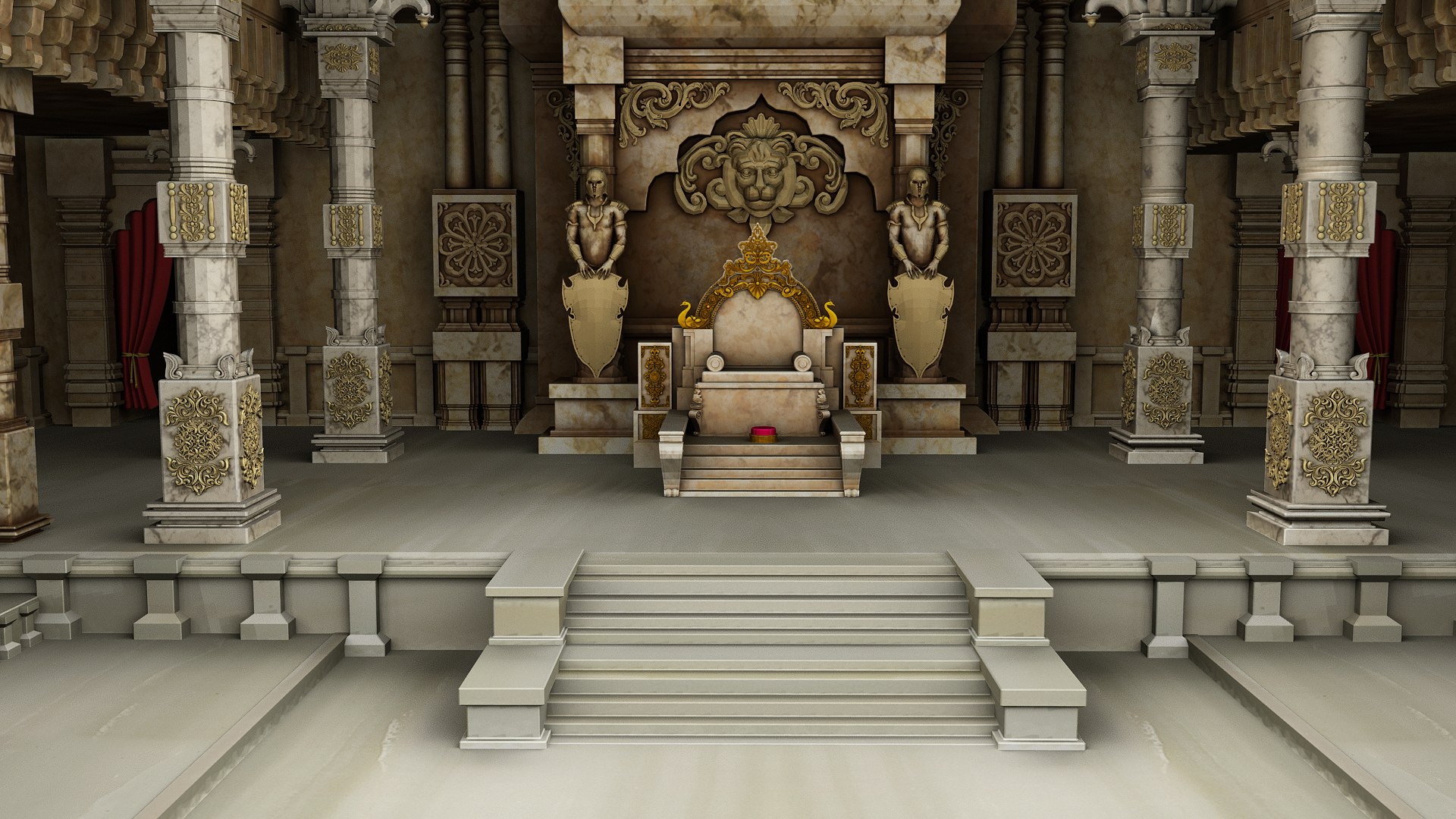 3D Durbar King Court Darbar Model - TurboSquid 2345296