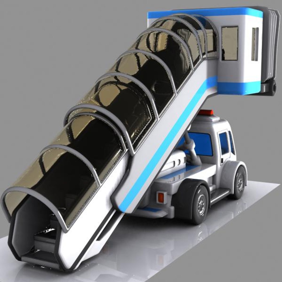 3d Model Cartoon Stair Car