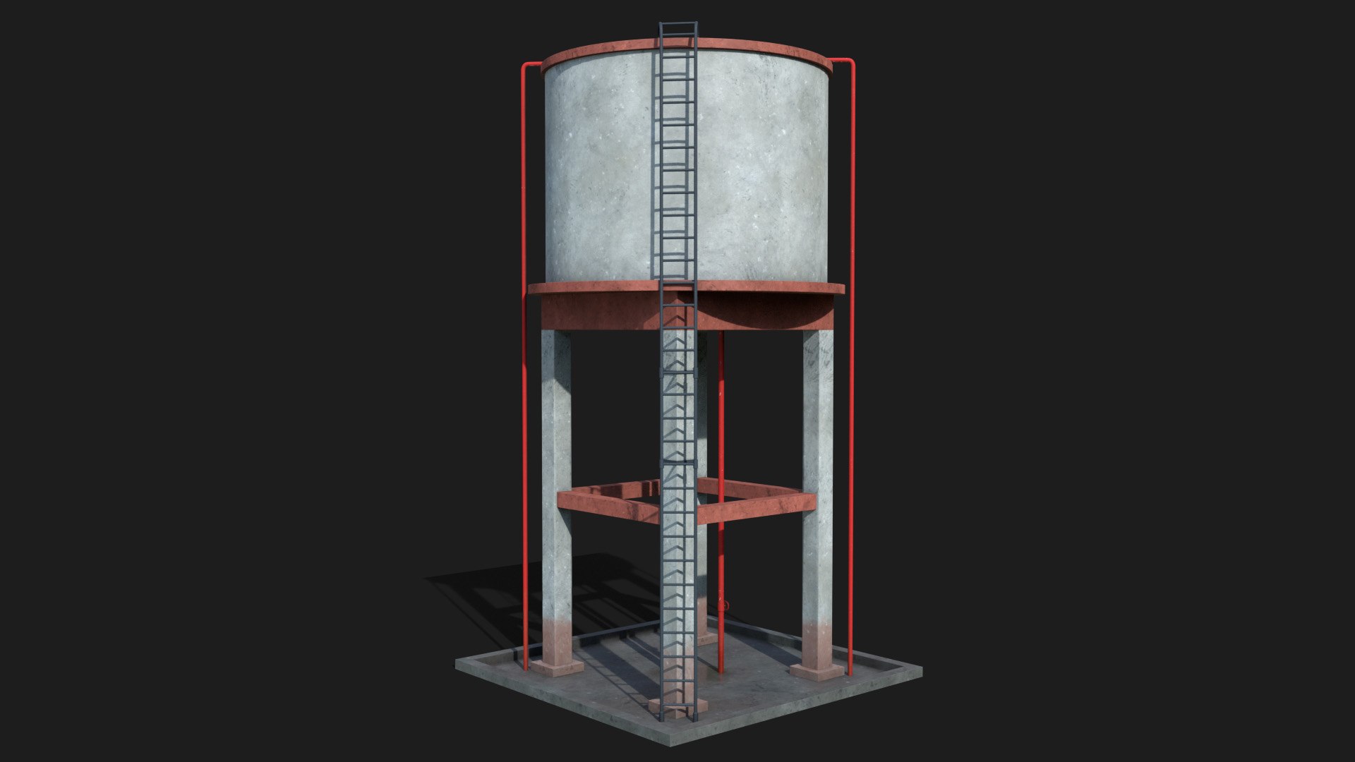 3D model Old Water Storage Tank - GameReady Asset - TurboSquid 1834346