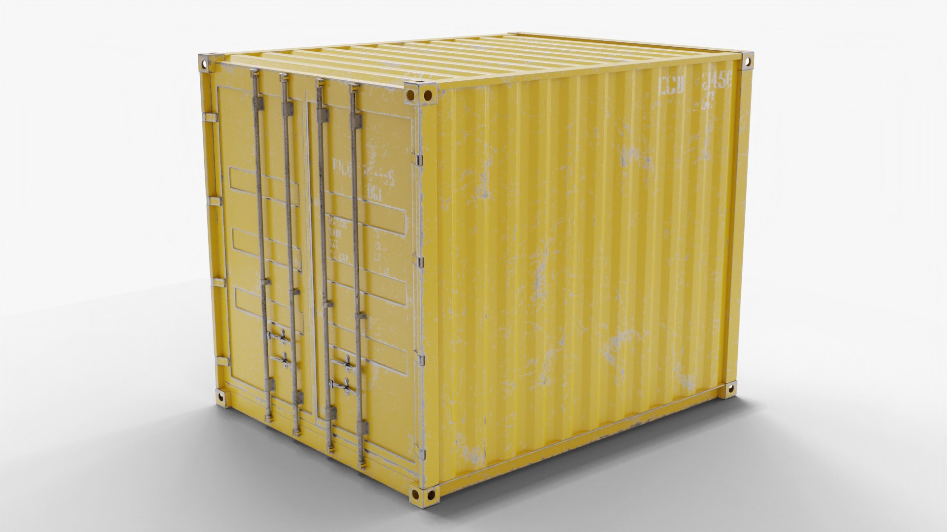 3D Model 10Ft Cargo Container - Yellow - Dirty - TurboSquid 1930056