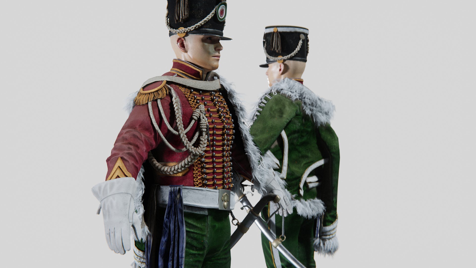 3D Soldier Napoleon High Rank Officer Rigged Model - TurboSquid 2017404