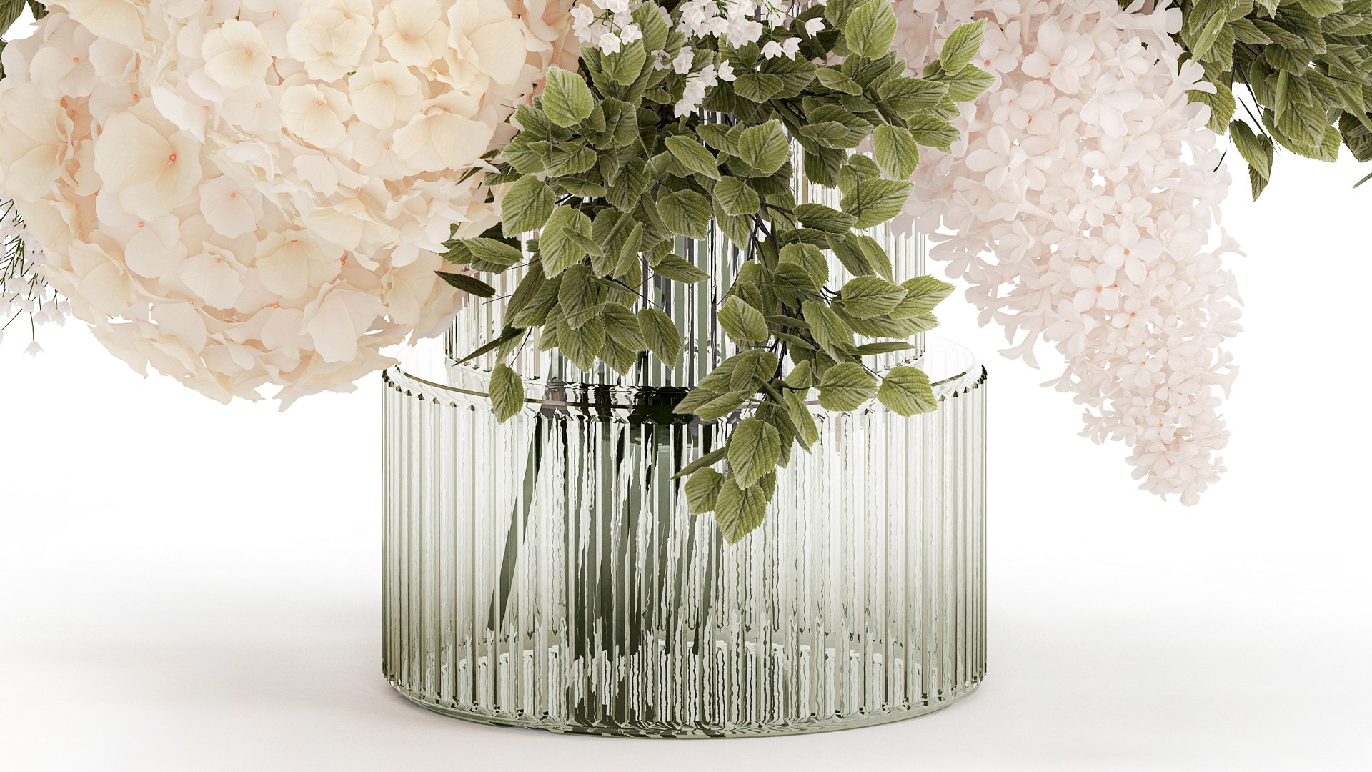 3D Small Bouquet In Vase Hydrangea Chrysanthem Lilac 579 - TurboSquid ...