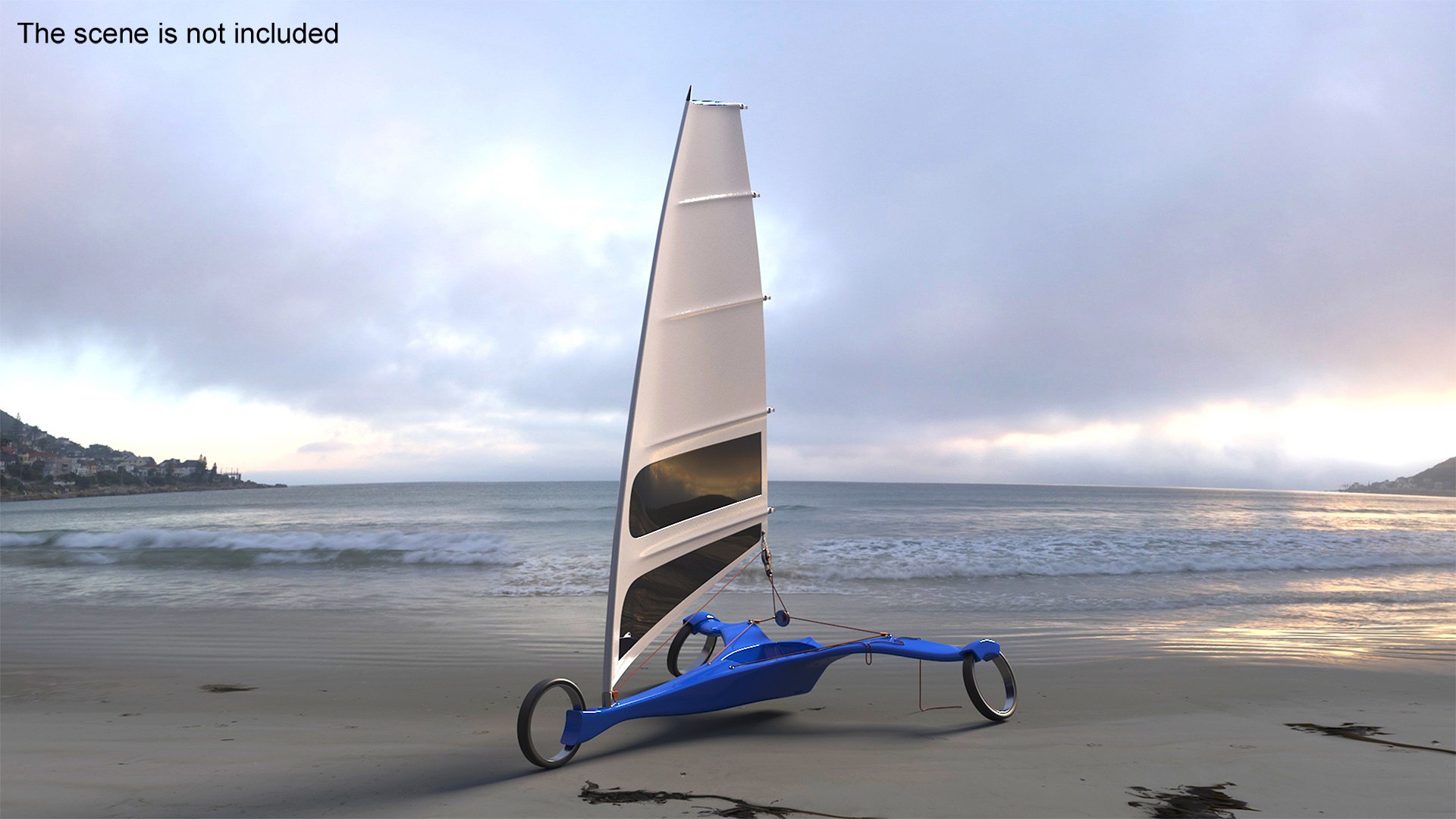 3D Modern Land Sand Yacht Blue Rigged - TurboSquid 2218565