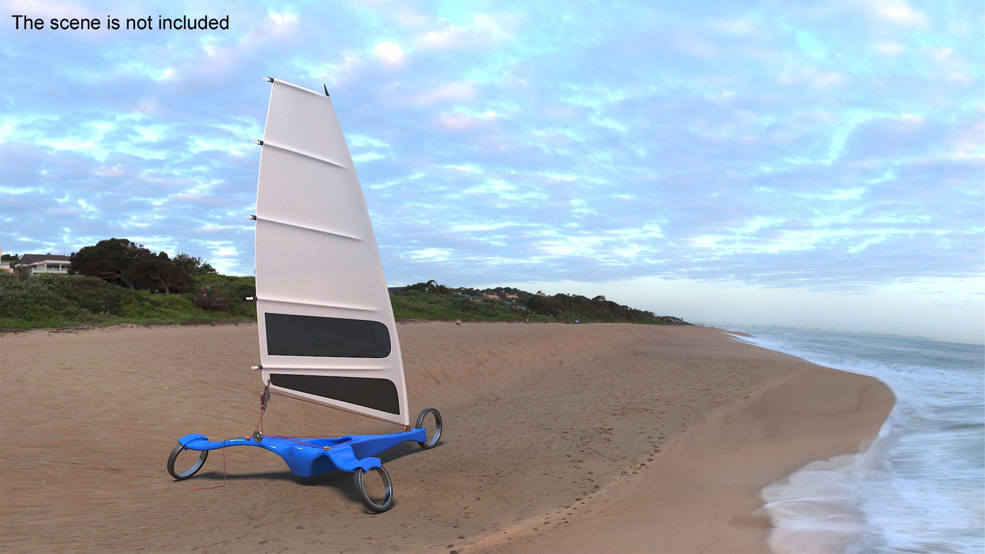 3D Modern Land Sand Yacht Blue Rigged - TurboSquid 2218565