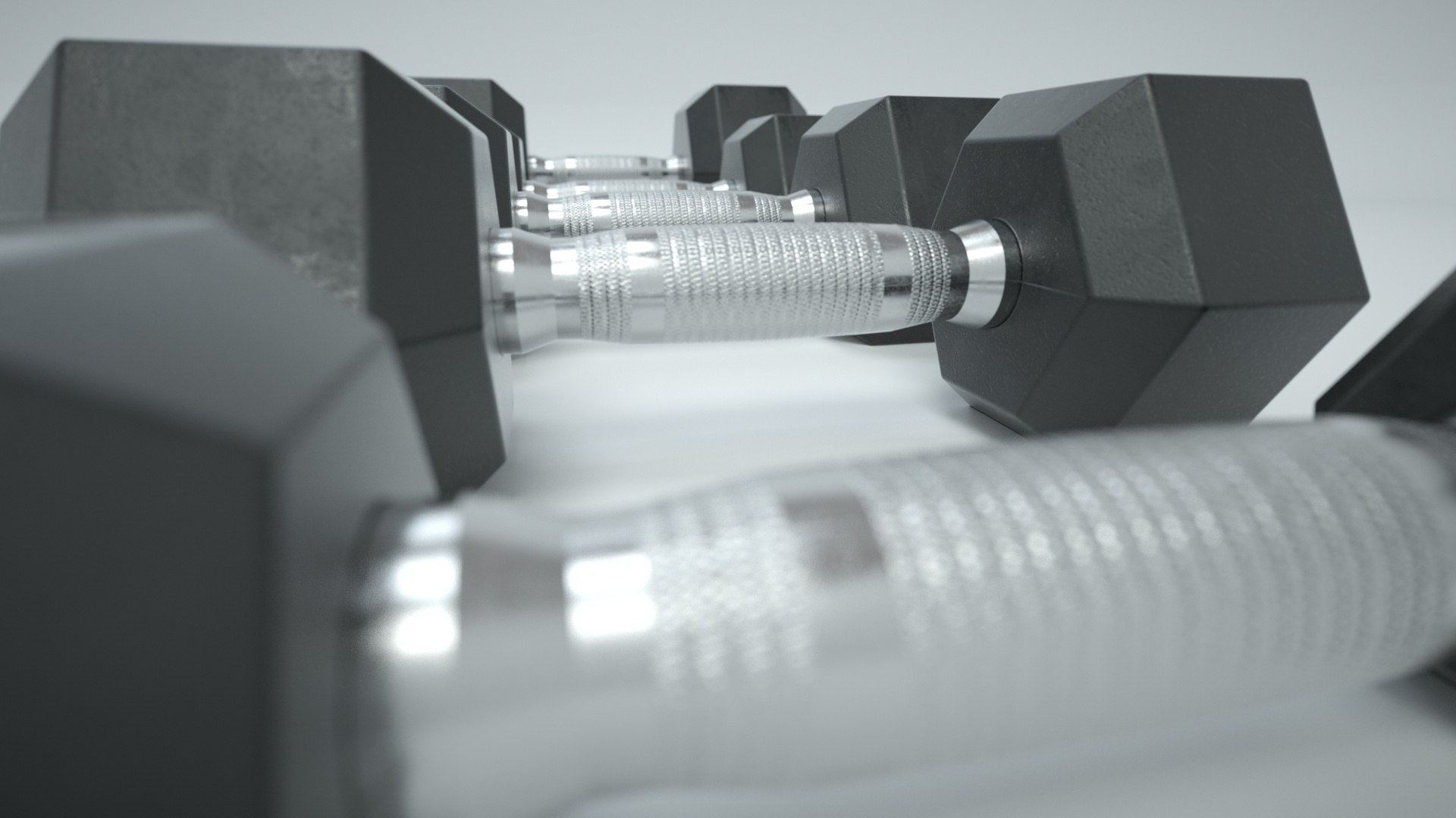 Set hex dumbbells rack 3D - TurboSquid 1320362