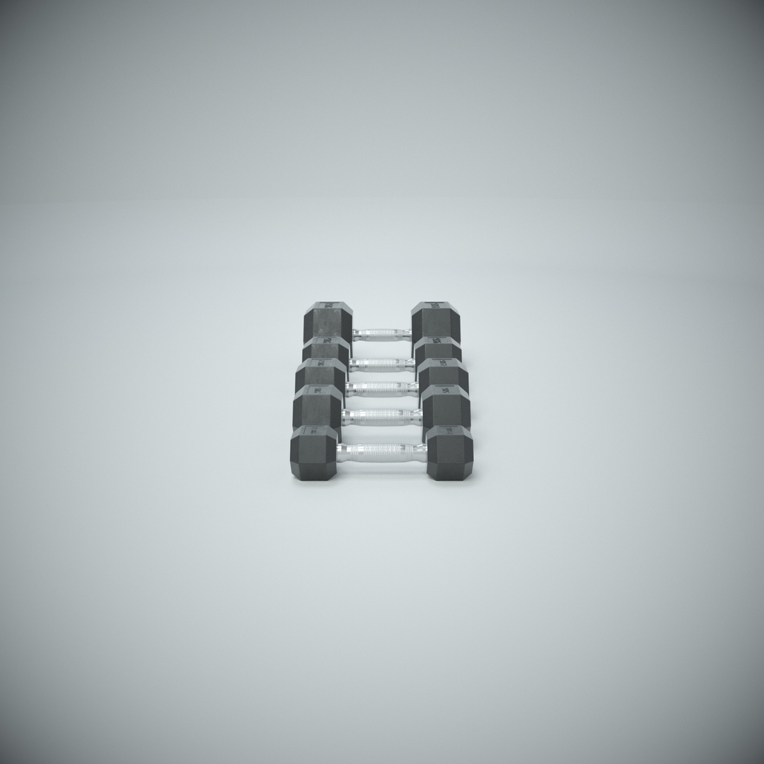 Set hex dumbbells rack 3D - TurboSquid 1320362