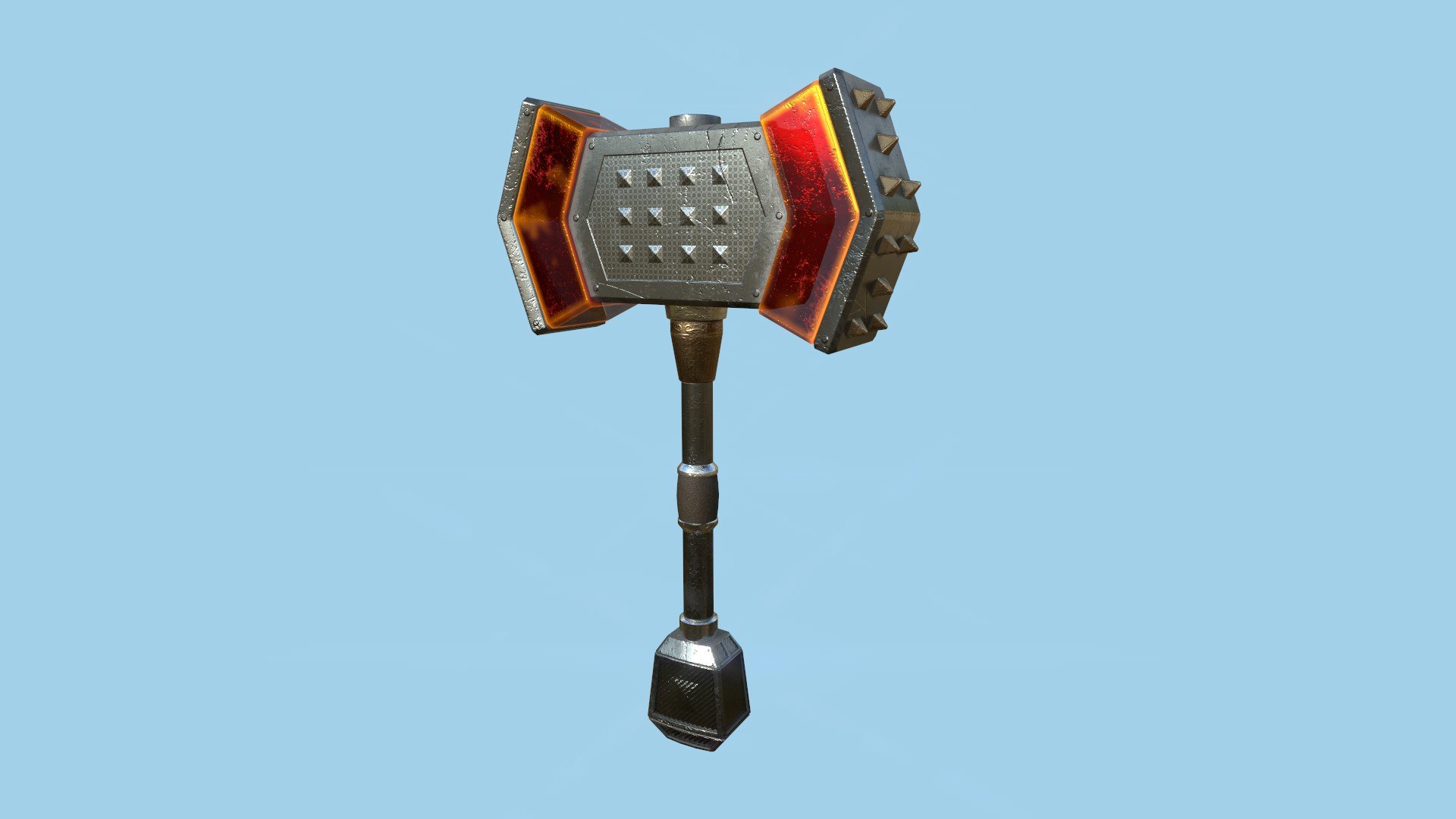 Medieval War Hammer 02 Red Elemental - Fantasy Weaponry 3D - TurboSquid ...