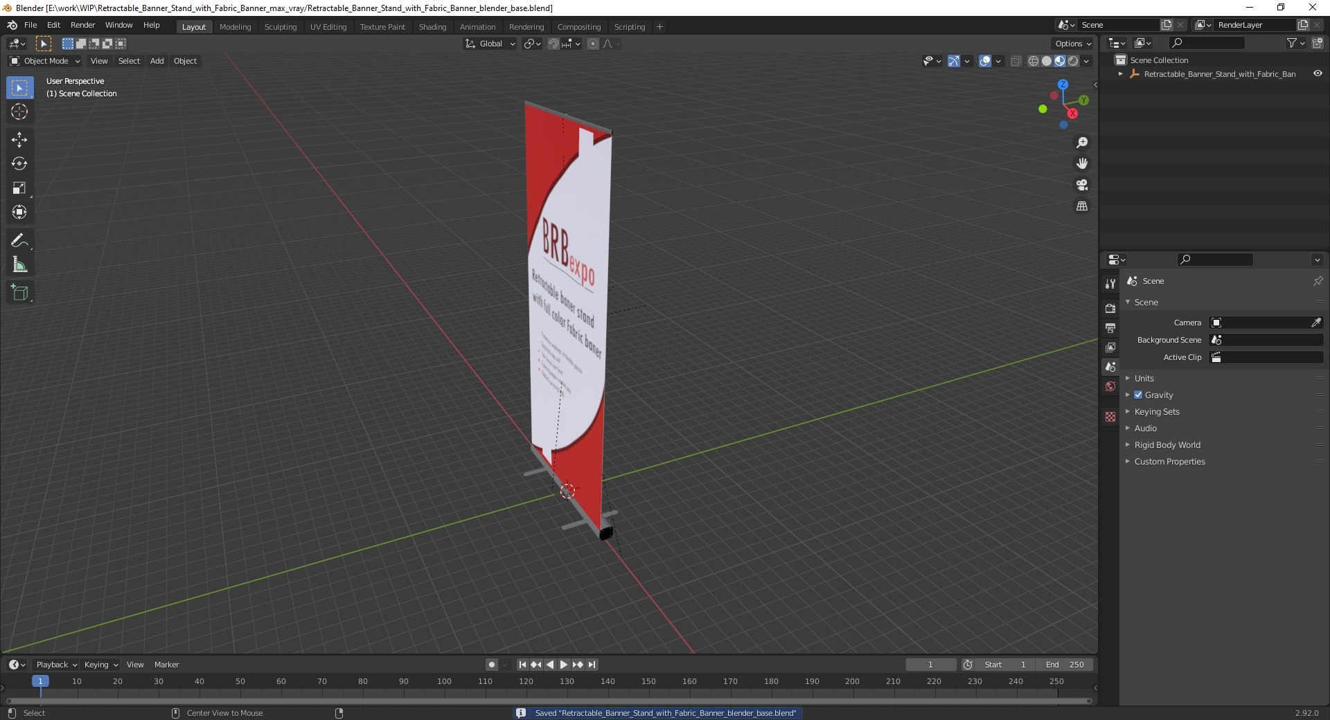 Retractable Banner Stand With Fabric Banner 3D Model - TurboSquid 2237044