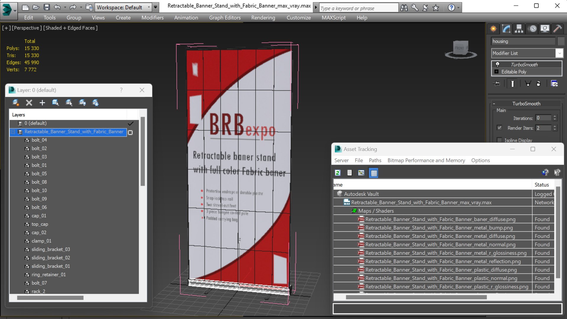 Retractable Banner Stand With Fabric Banner 3D Model - TurboSquid 2237044