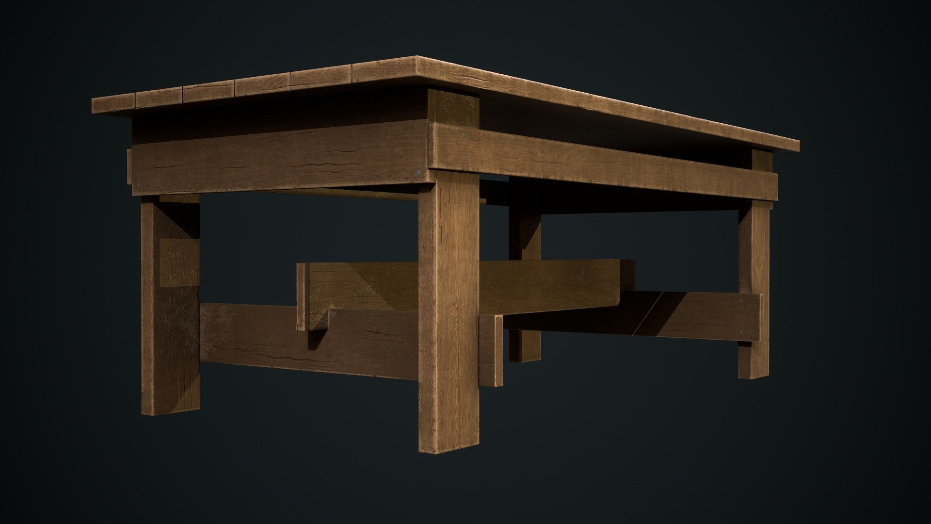 Wooden Low Poly Table 3D Model - TurboSquid 1939705