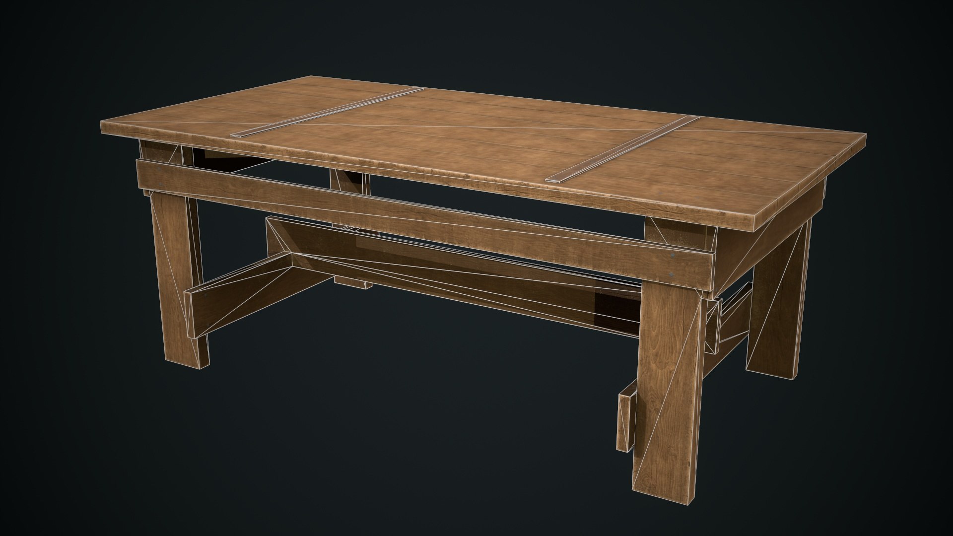 Wooden Low Poly Table 3D Model - TurboSquid 1939705