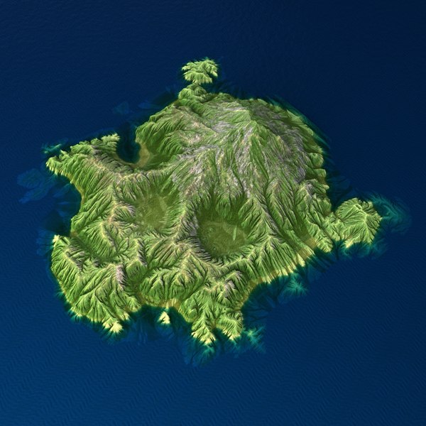 3d model tropical island terrain