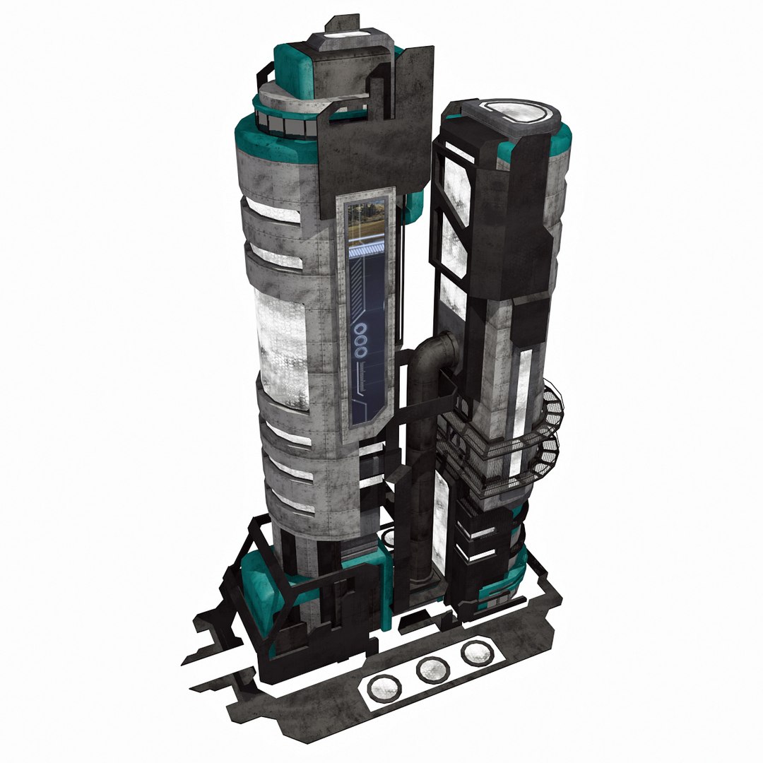 3d - sci-fi city building