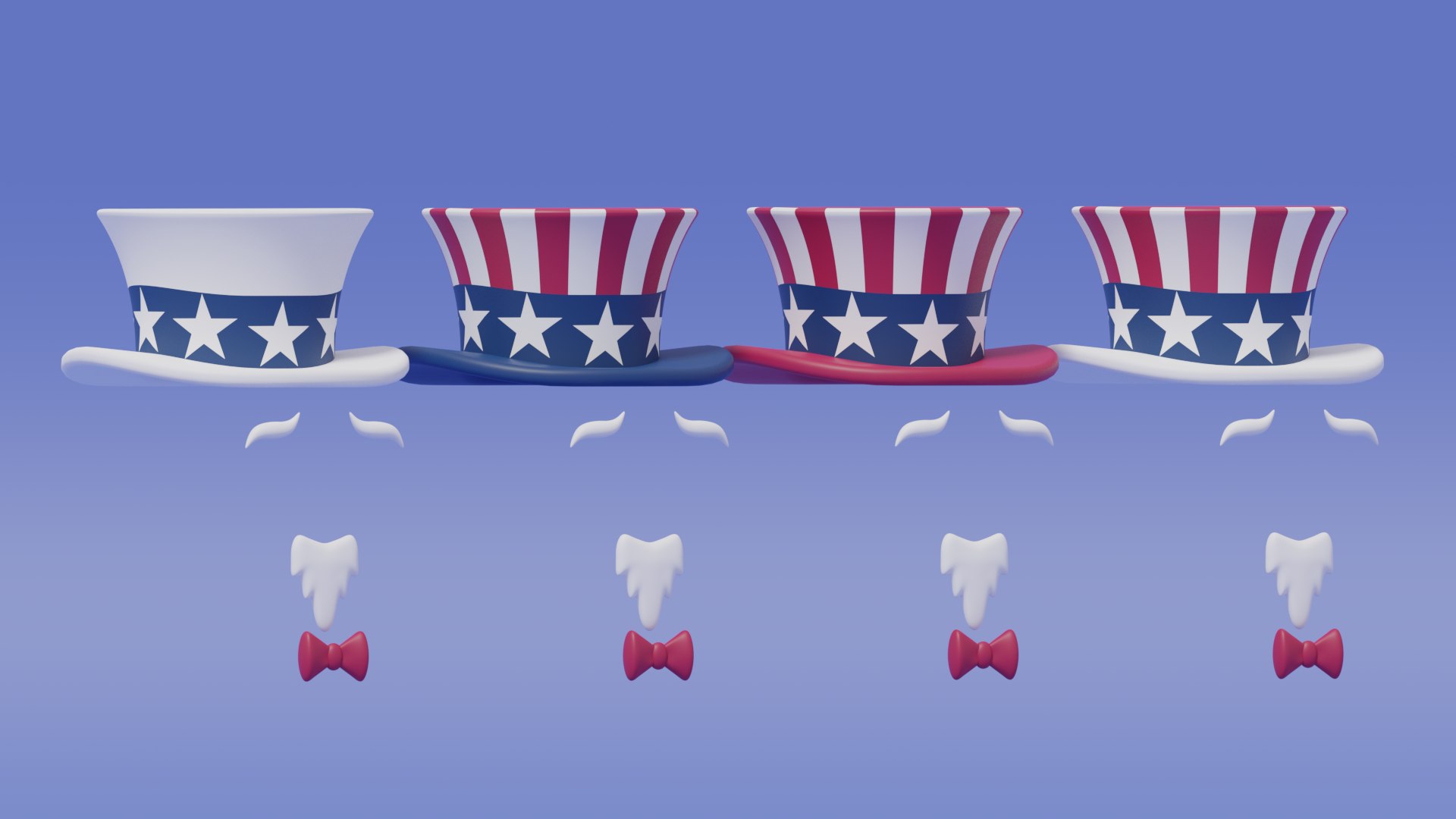 USA Uncle Sam Top Hat 3D Model - TurboSquid 2391490