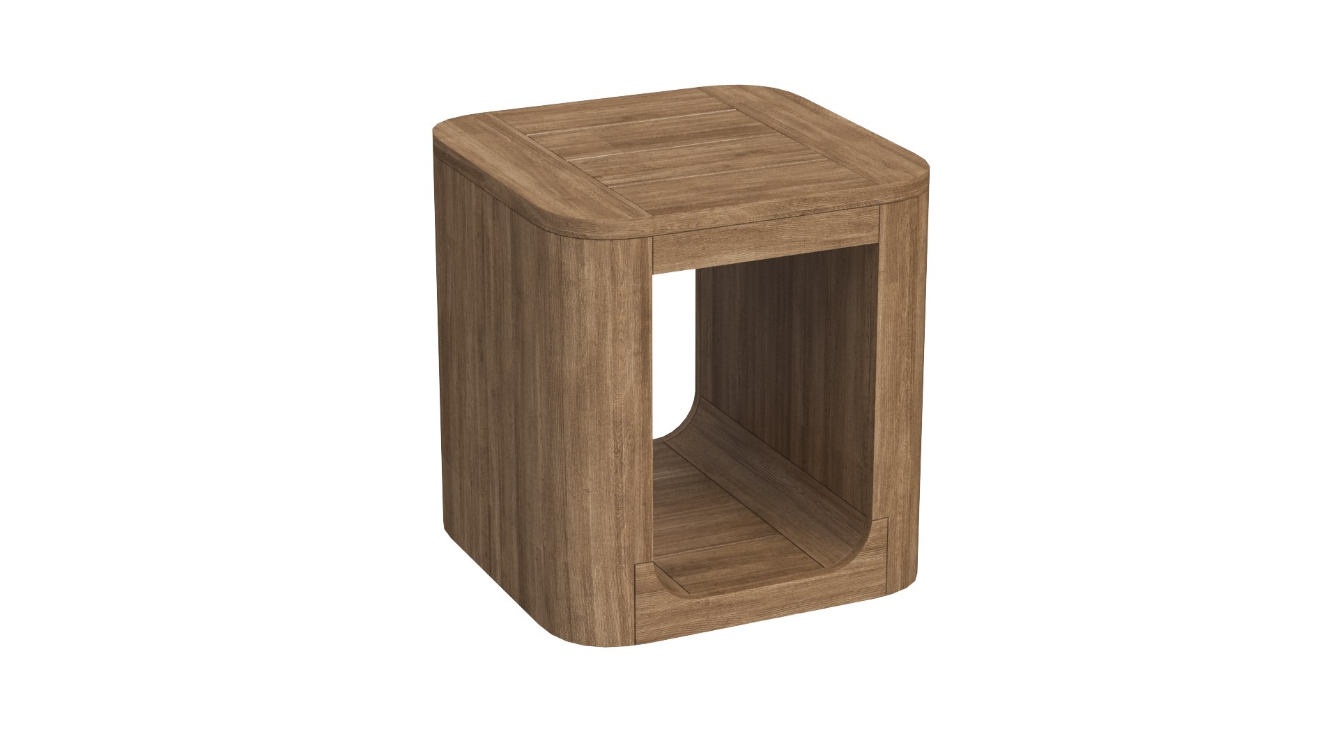 RH Oslo Open Teak Square Side Table 3D Model - TurboSquid 2156181