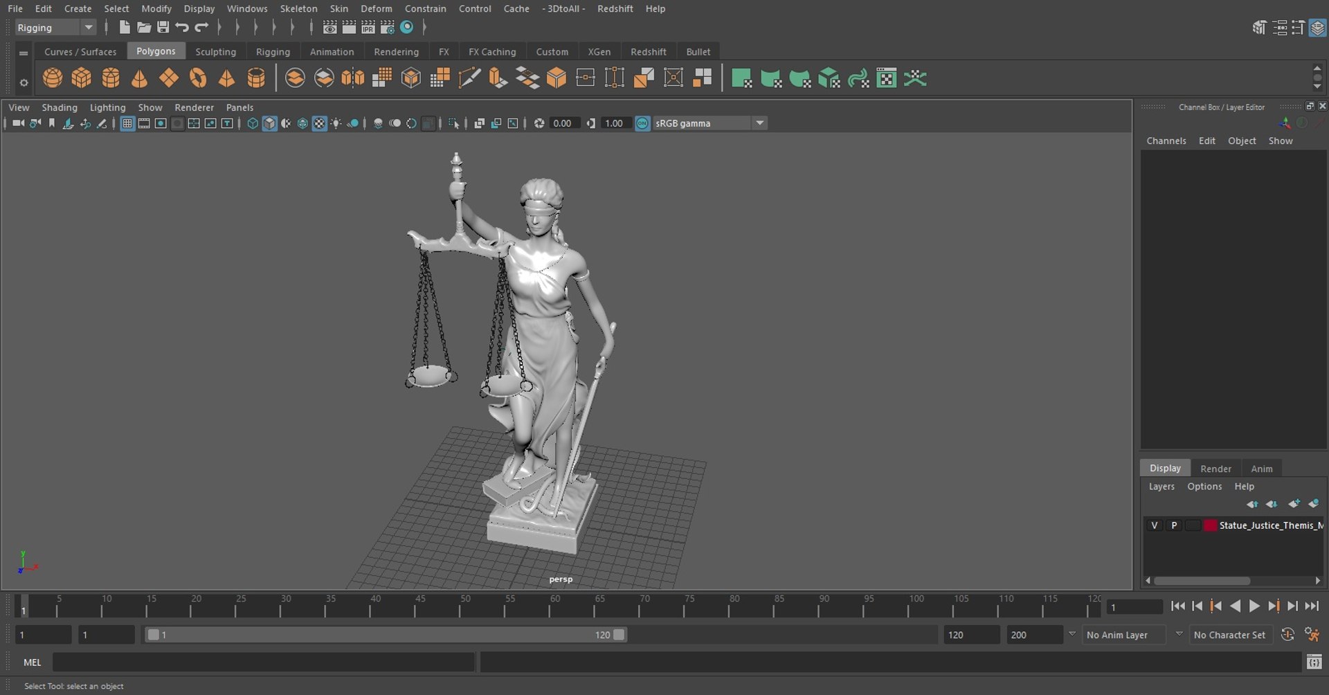 3D Statue Justice Themis Made of Stone model - TurboSquid 1974437