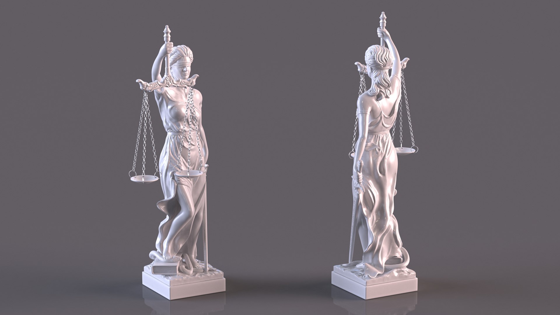 3D Statue Justice Themis Made of Stone model - TurboSquid 1974437