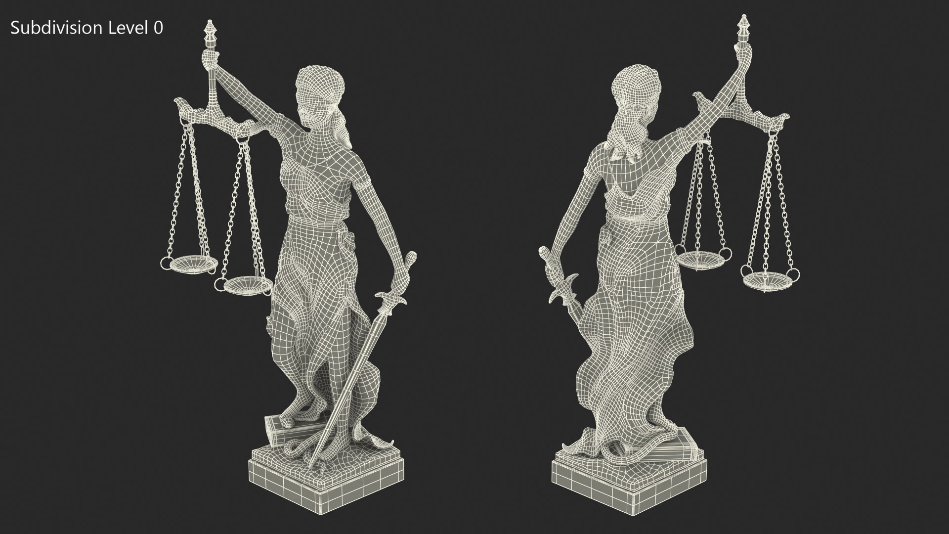 3D Statue Justice Themis Made of Stone model - TurboSquid 1974437
