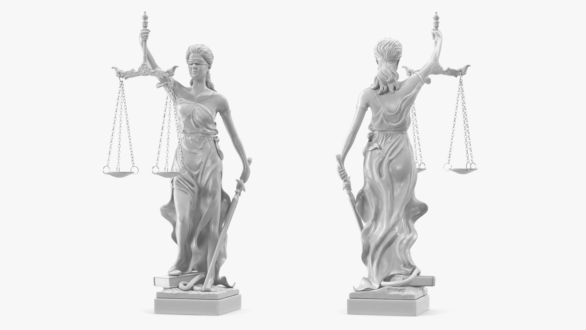 3D Statue Justice Themis Made of Stone model - TurboSquid 1974437