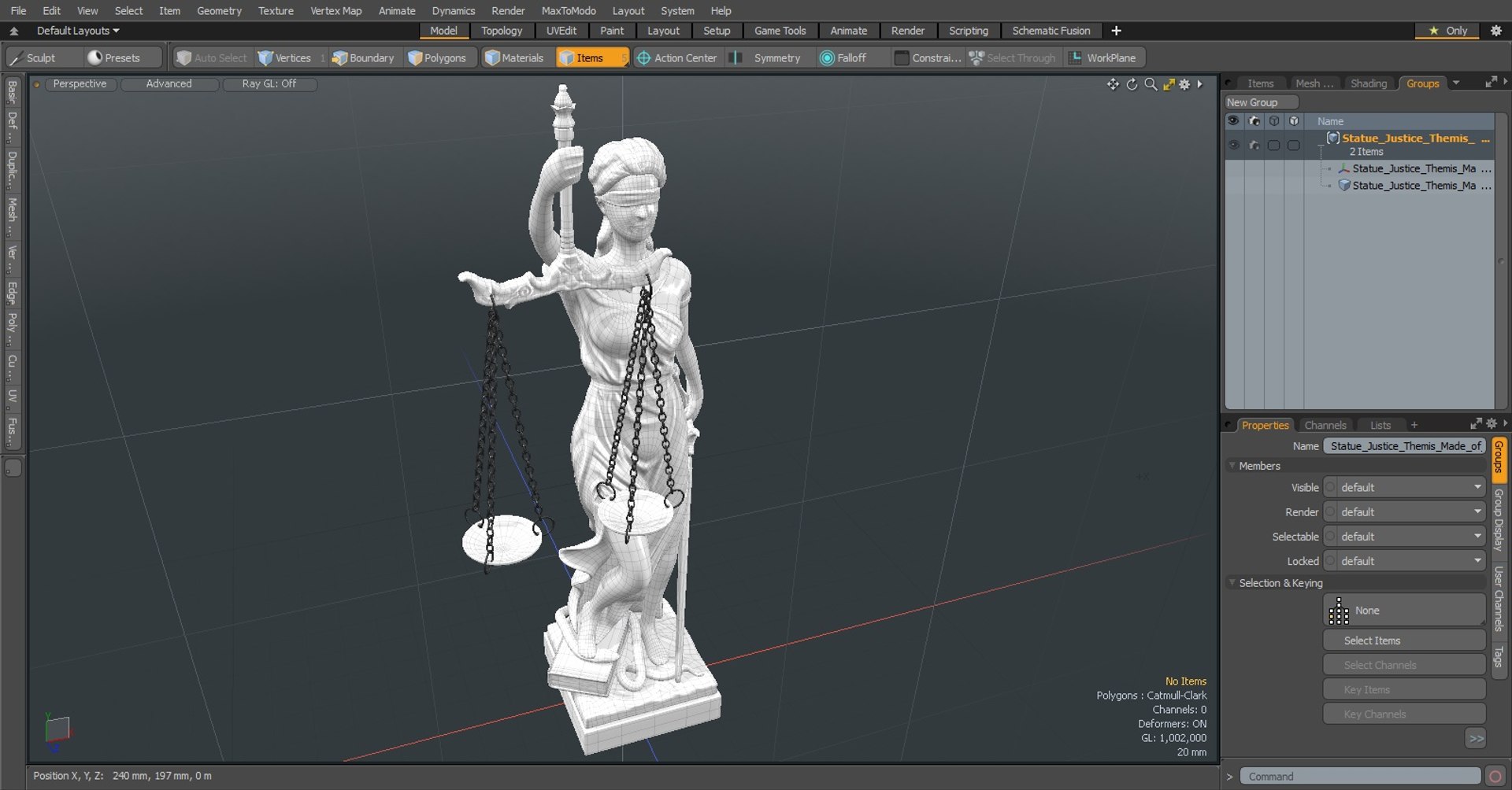 3D Statue Justice Themis Made of Stone model - TurboSquid 1974437