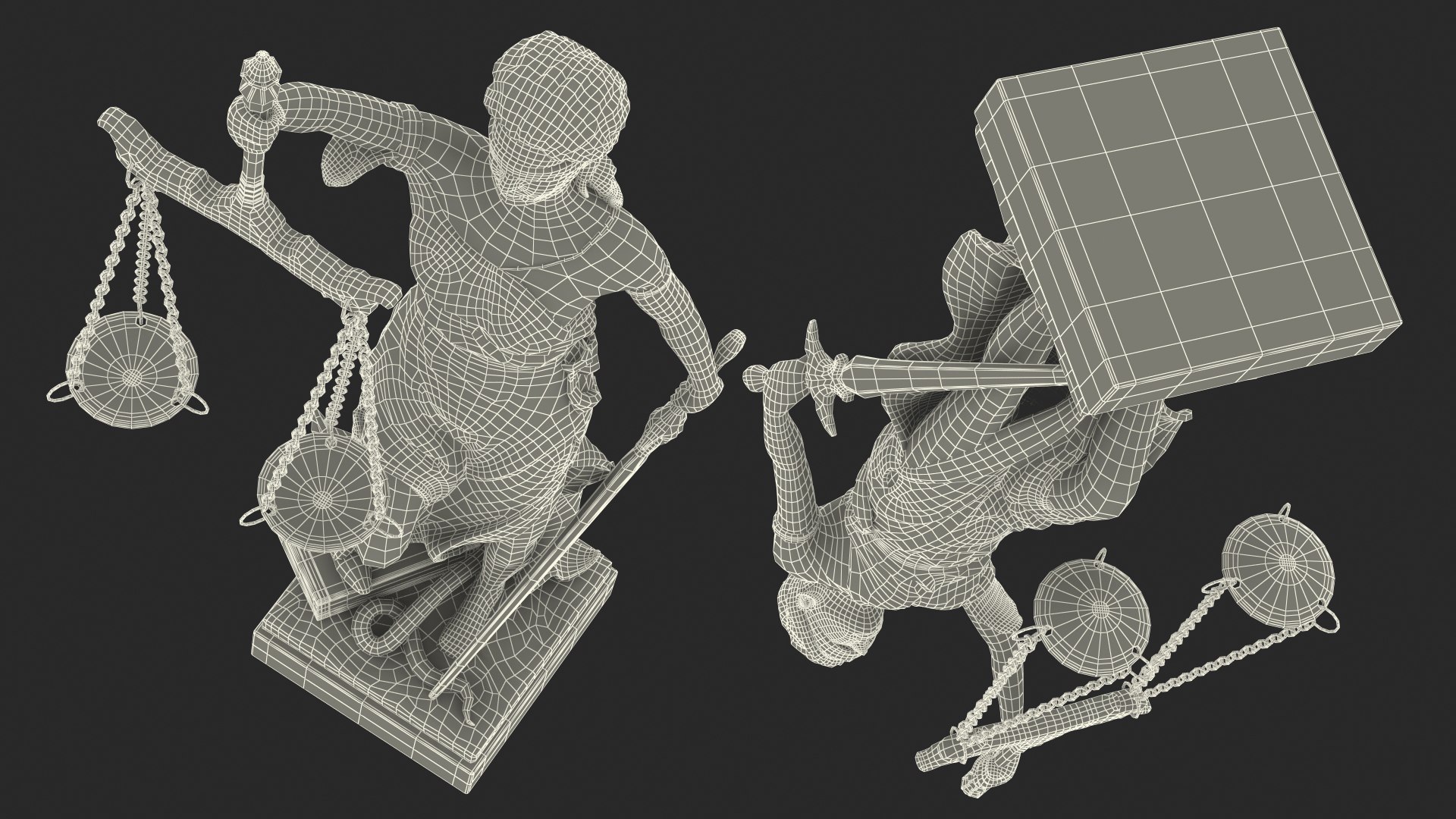 3D Statue Justice Themis Made of Stone model - TurboSquid 1974437