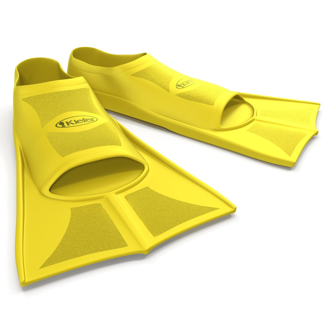 Swim Fins Yellow 3d Model