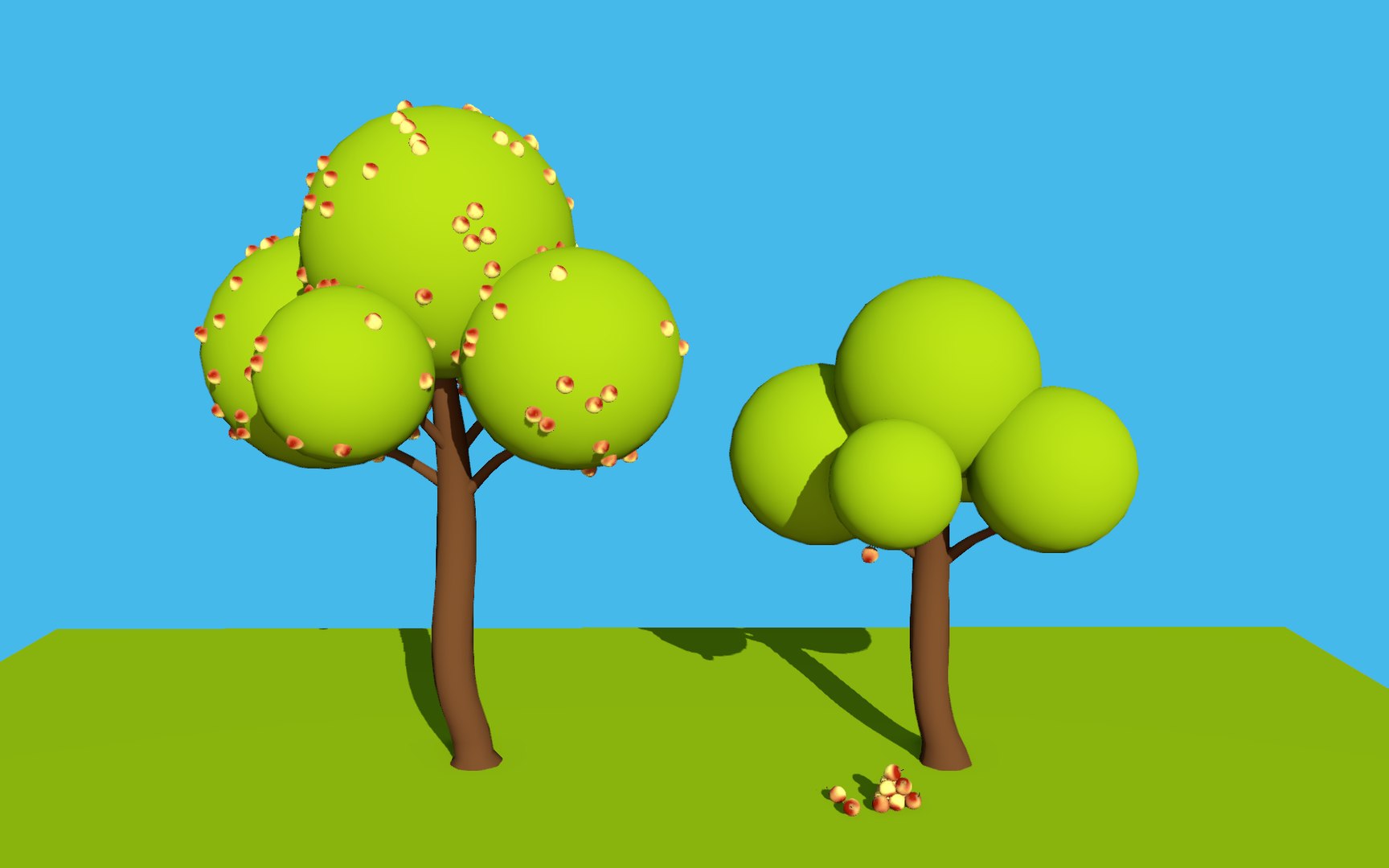 3D 3D Stylized Apple Tree Big And Smal Cinema4D And Blender Model ...