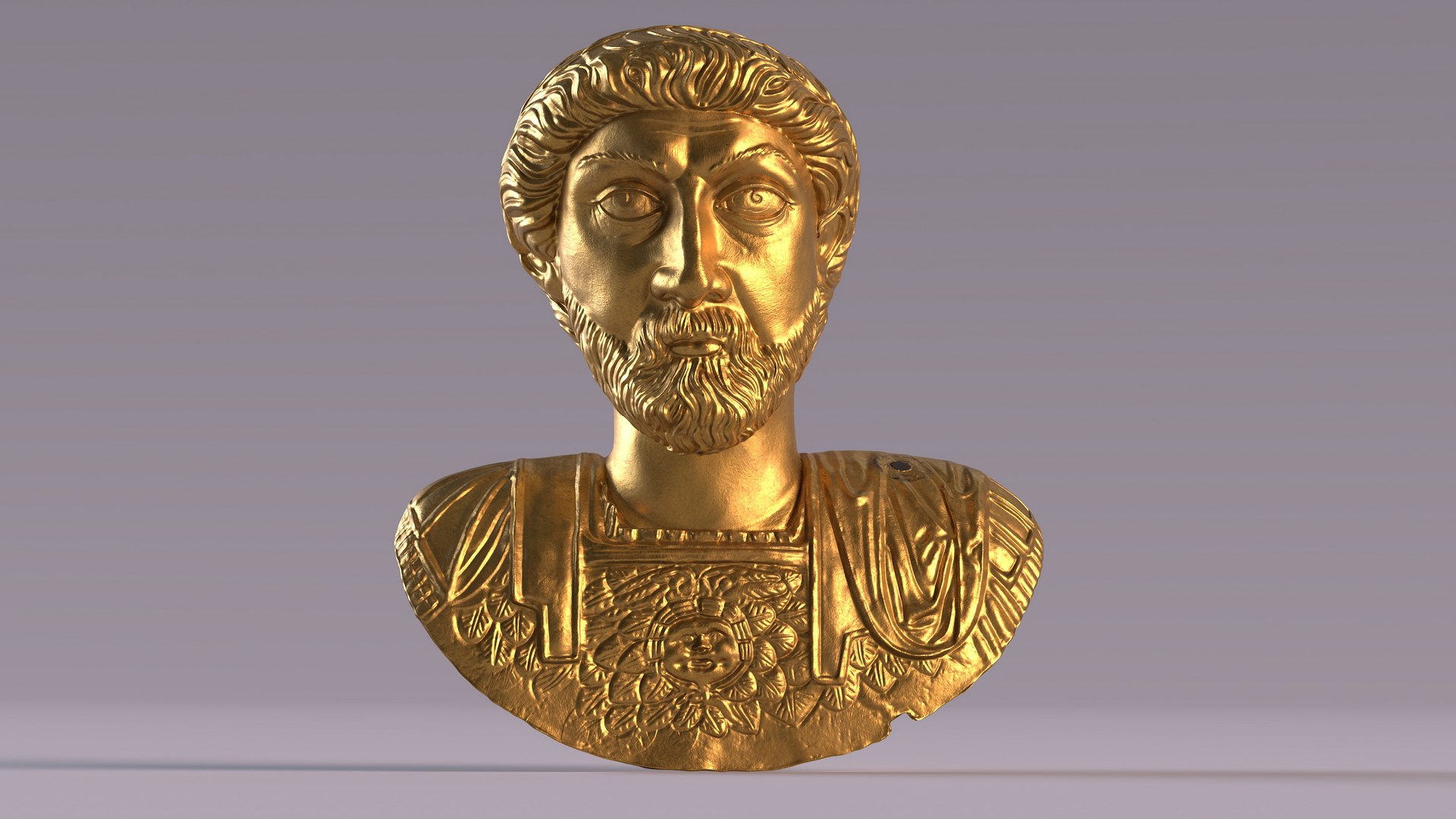 3D Golden Bust Of Marcus Aurelius Model - TurboSquid 2302395