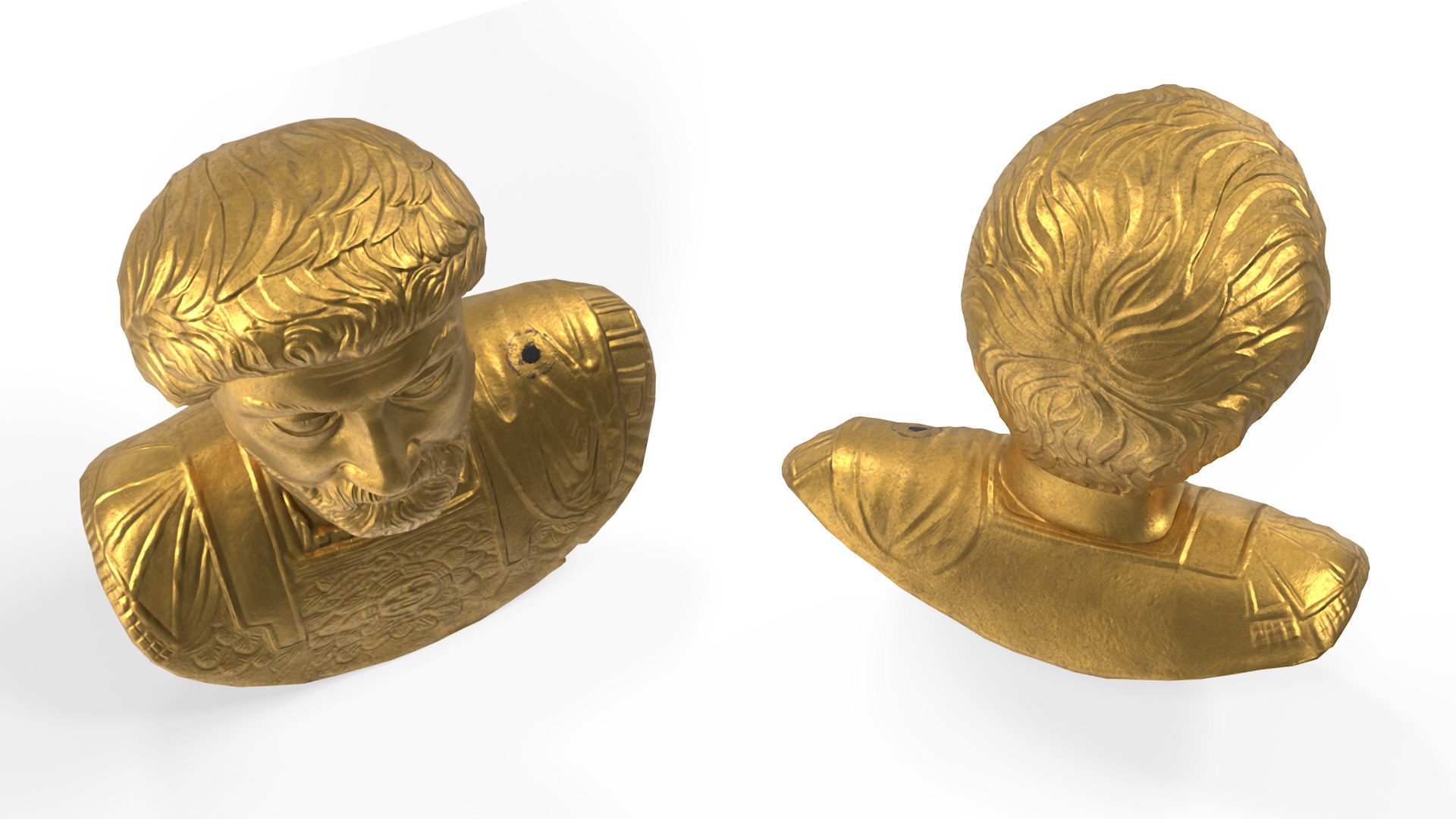 3D Golden Bust Of Marcus Aurelius Model - TurboSquid 2302395
