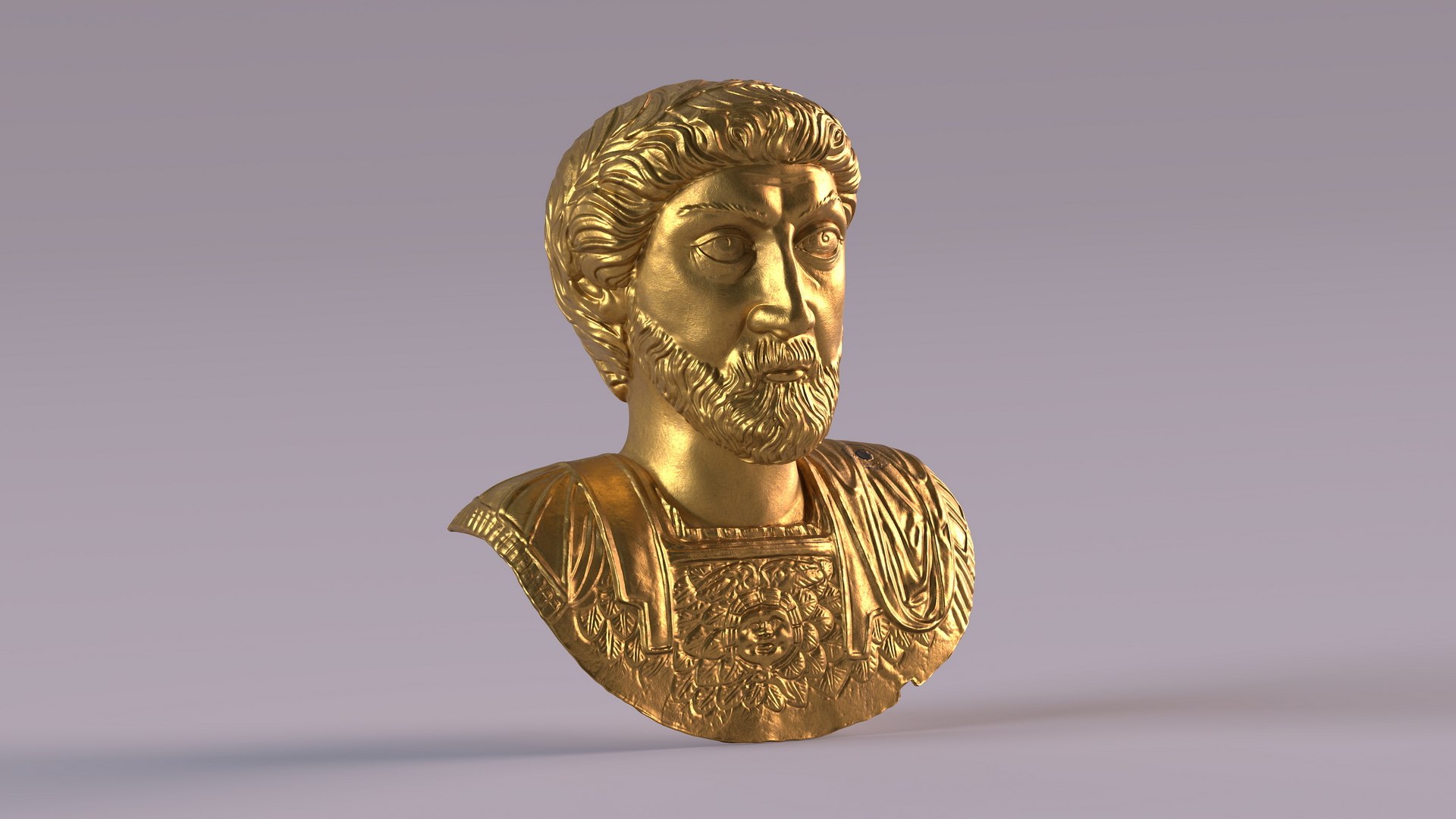 3D Golden Bust Of Marcus Aurelius Model - TurboSquid 2302395