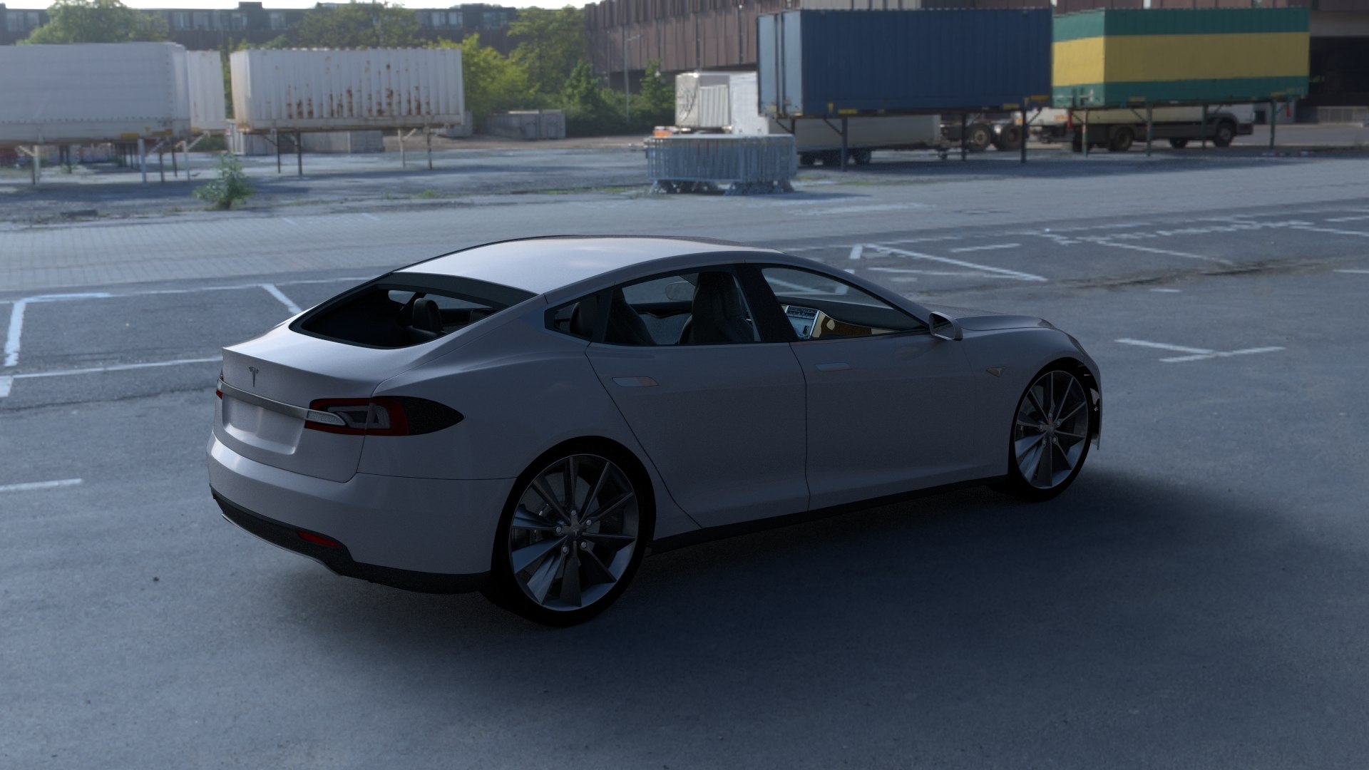 tesla s interior modeled 3d model