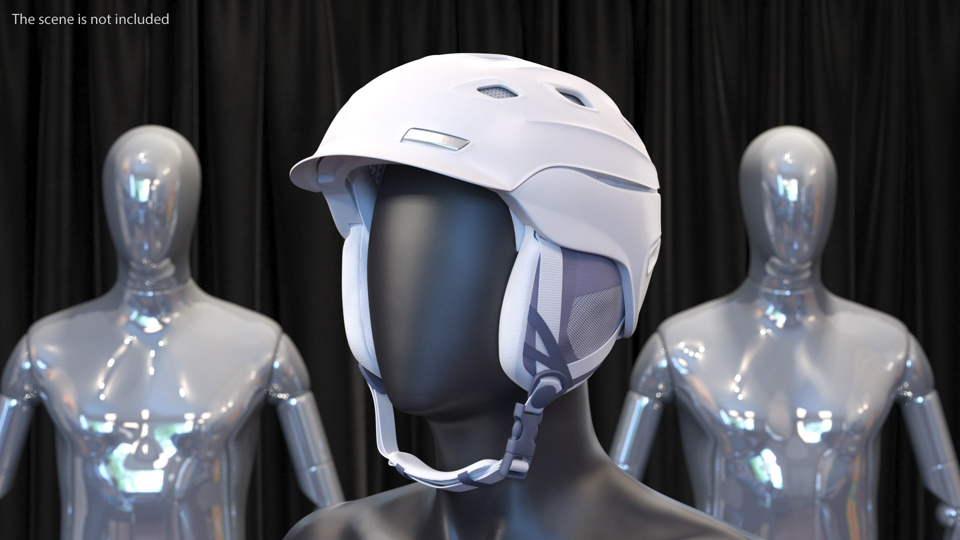 White Snowboard Helmet 3D - TurboSquid 2104090