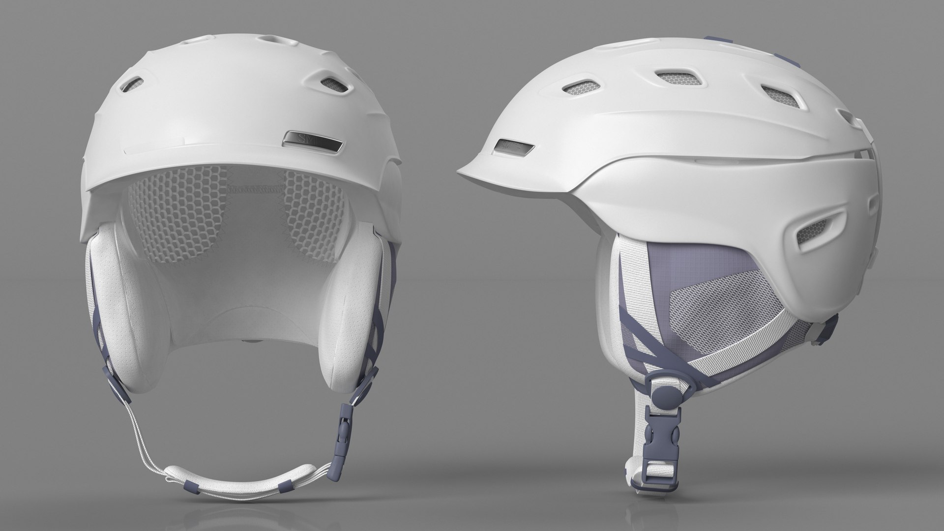 White Snowboard Helmet 3D - TurboSquid 2104090