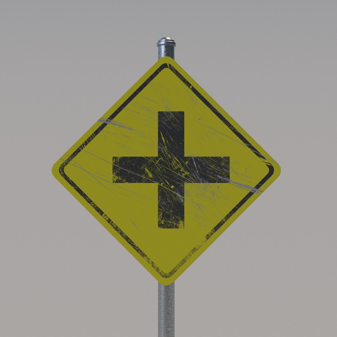 3D Street Sign Yellow - TurboSquid 1301708