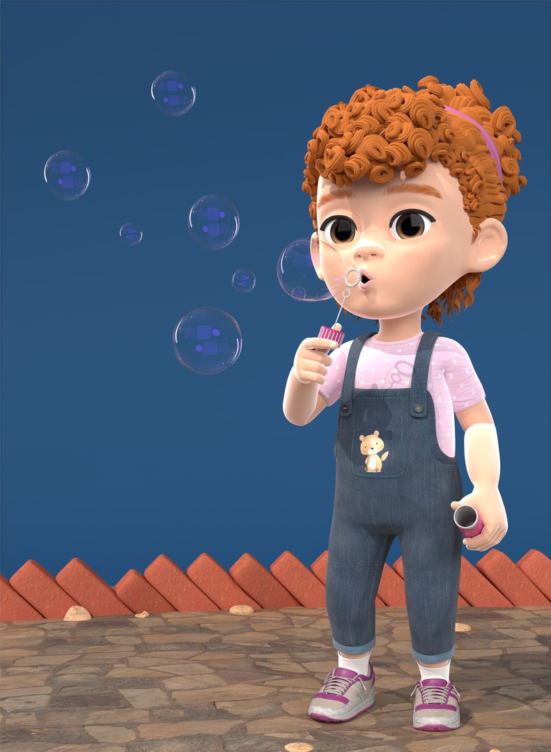 3D Alleia 3d Cartoon Girl Rigged - TurboSquid 2162198