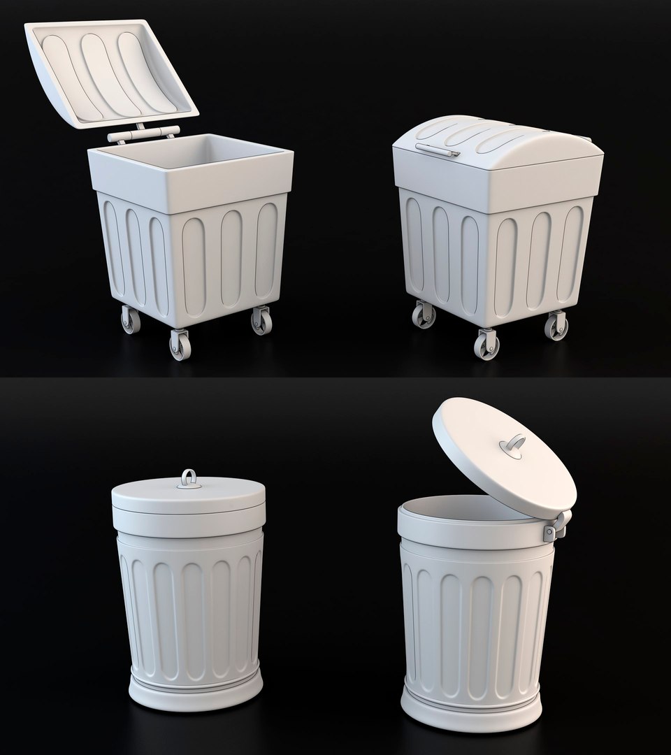 3D Trash Can Collection - TurboSquid 2309746
