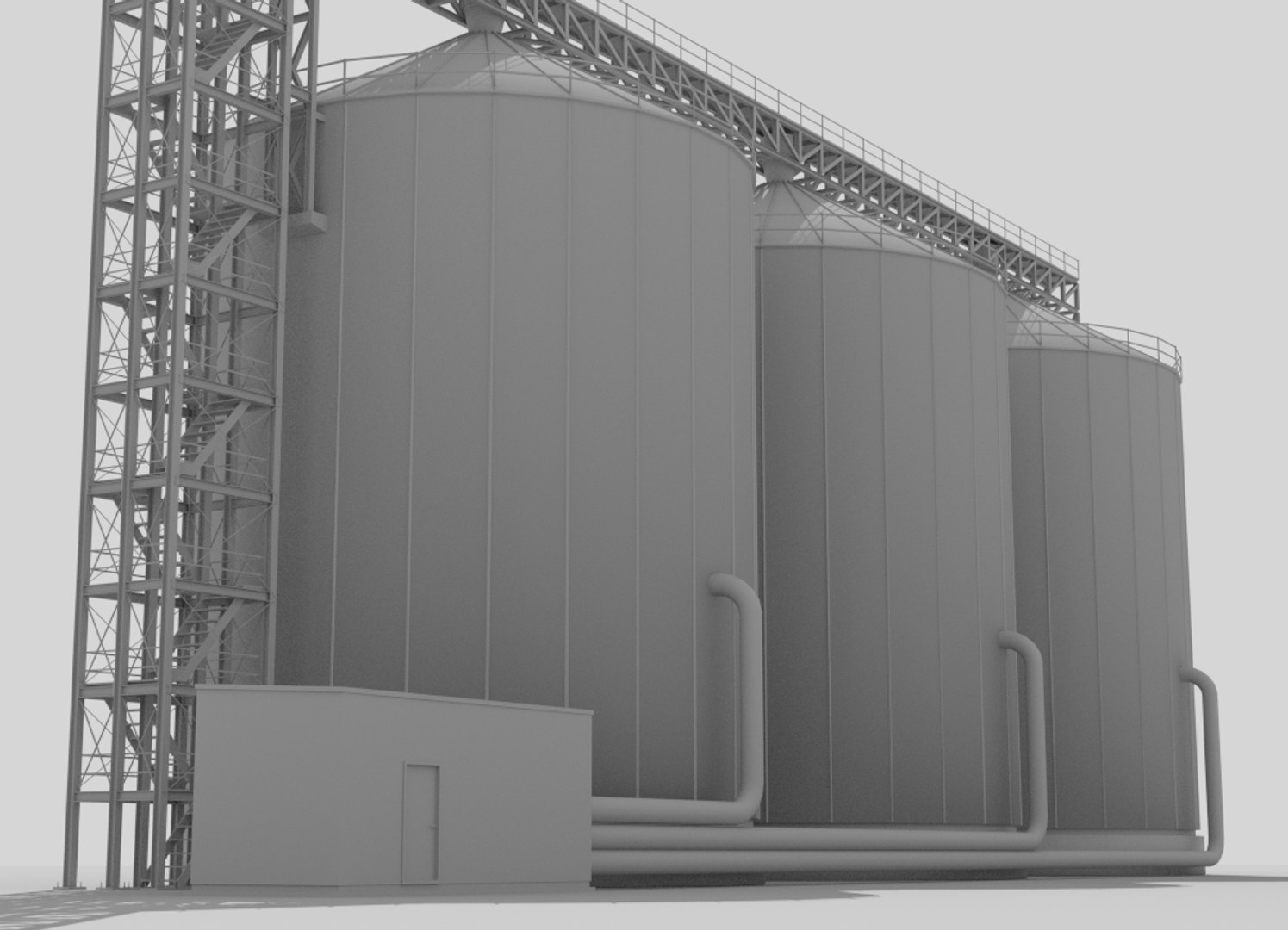 3d Model Of Industrial Silos 2