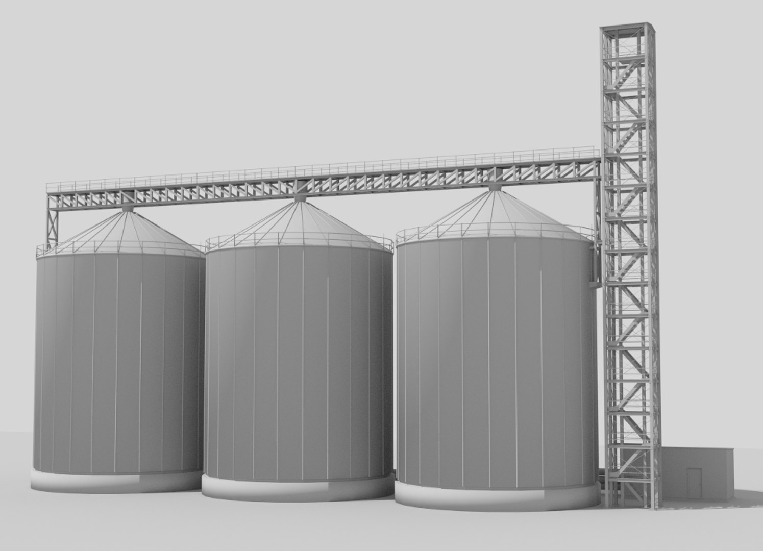 3d Model Of Industrial Silos 2