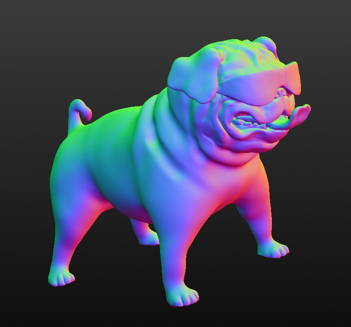 cool pug 3d model