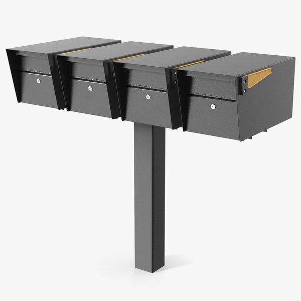 3D Four Doors Mailbox Cluster - TurboSquid 2015865