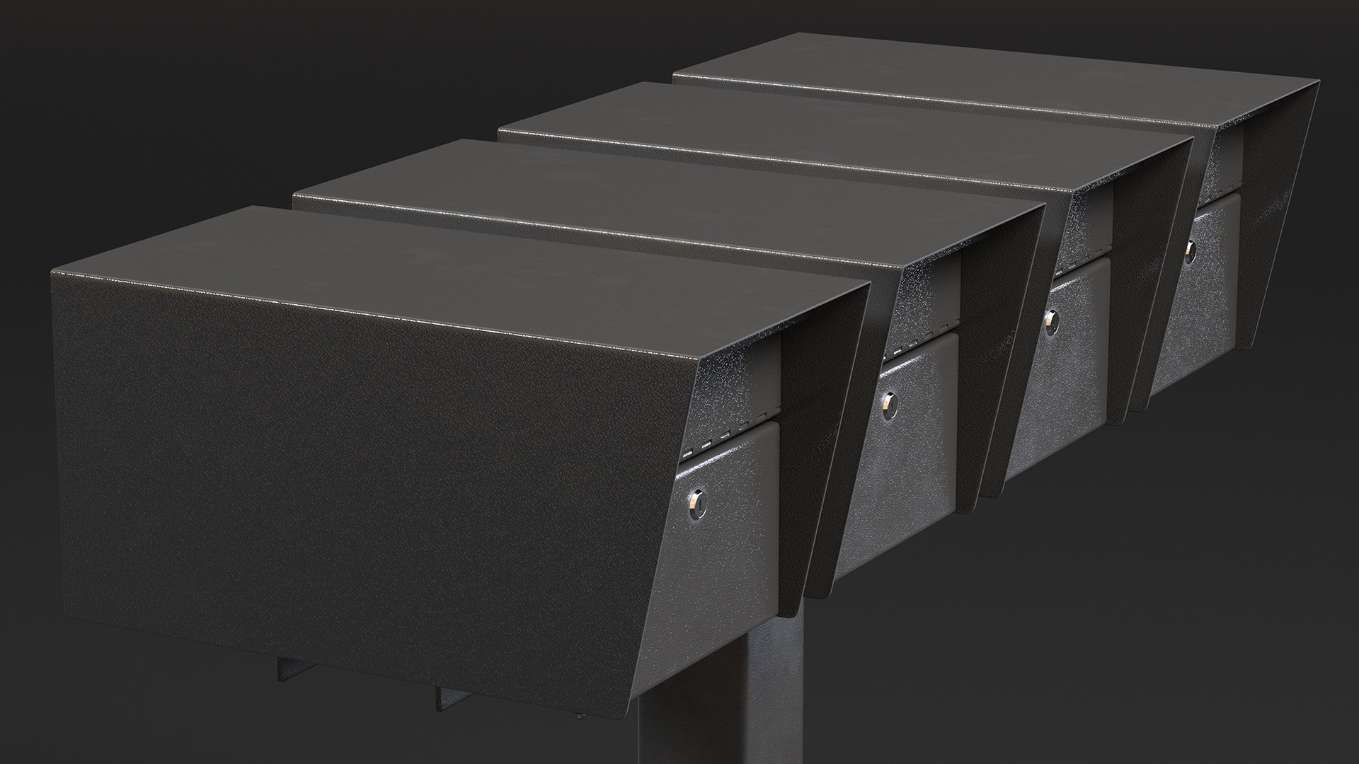 3D Four Doors Mailbox Cluster - TurboSquid 2015865