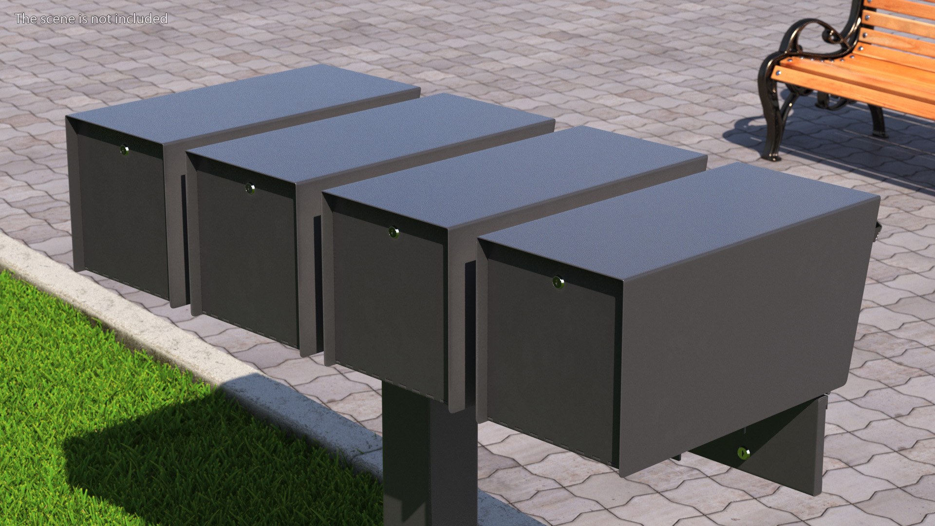 3D Four Doors Mailbox Cluster - TurboSquid 2015865