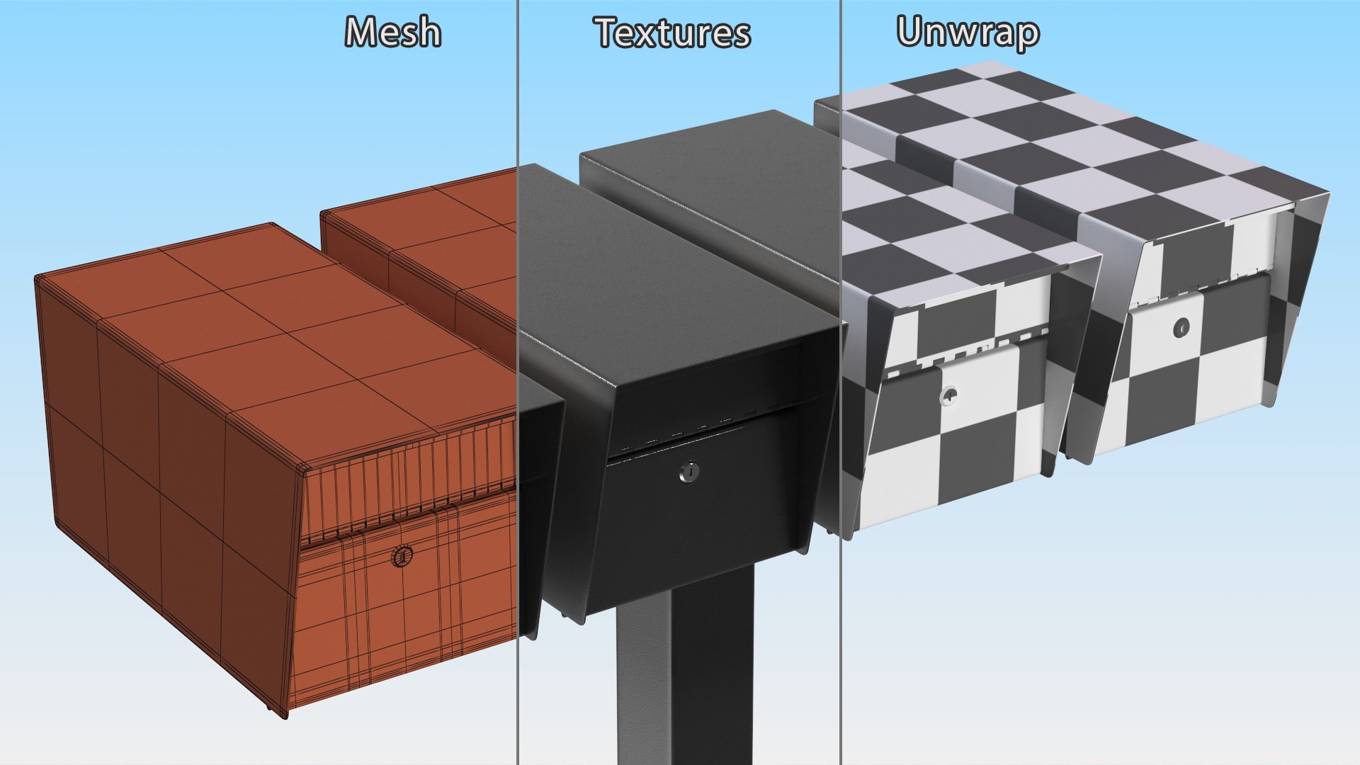 3D Four Doors Mailbox Cluster - TurboSquid 2015865