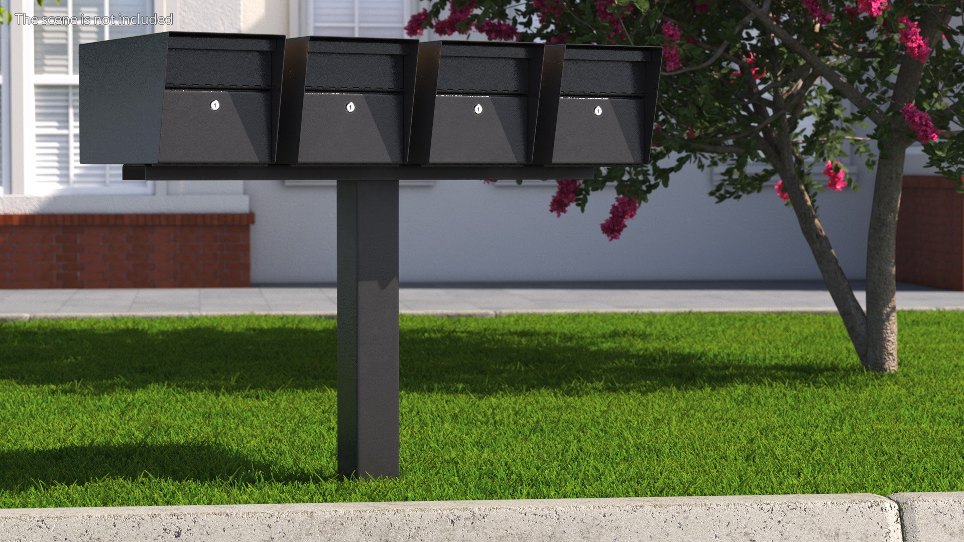 3D Four Doors Mailbox Cluster - TurboSquid 2015865