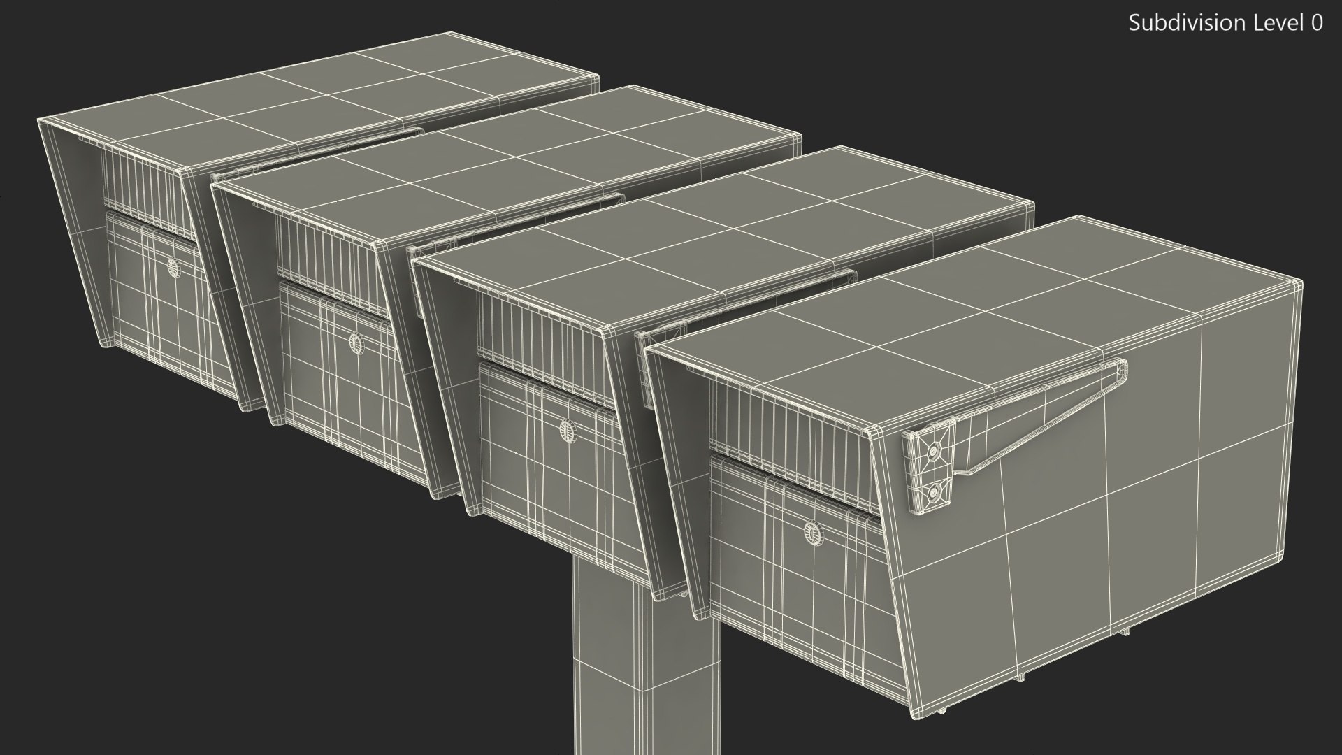 3D Four Doors Mailbox Cluster - TurboSquid 2015865