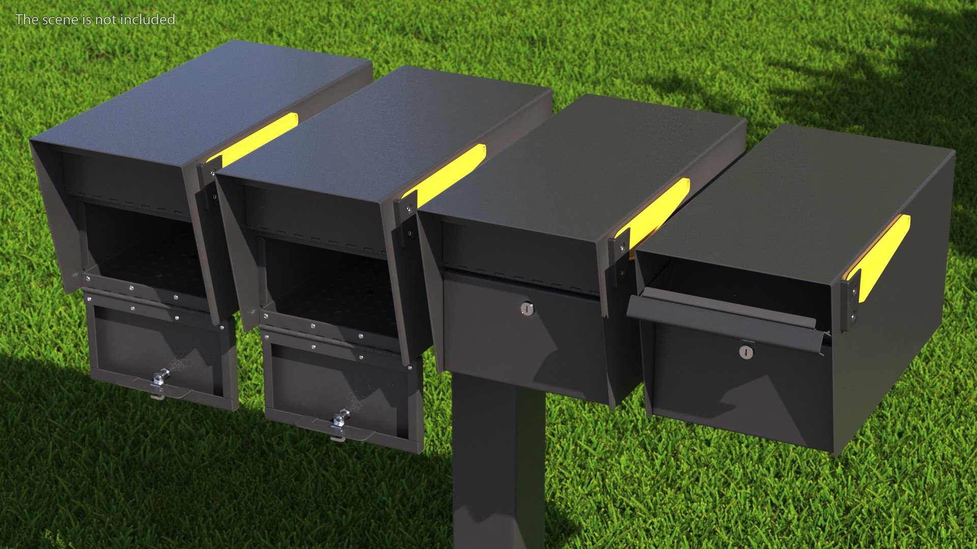 3D Four Doors Mailbox Cluster - TurboSquid 2015865