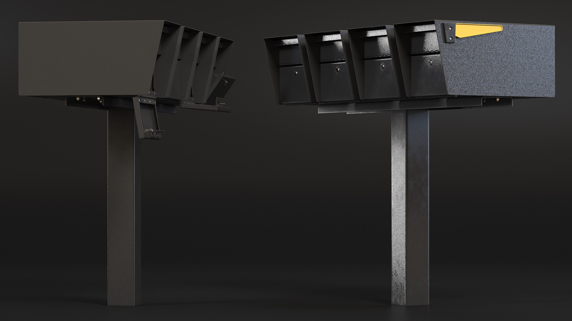 3D Four Doors Mailbox Cluster - TurboSquid 2015865