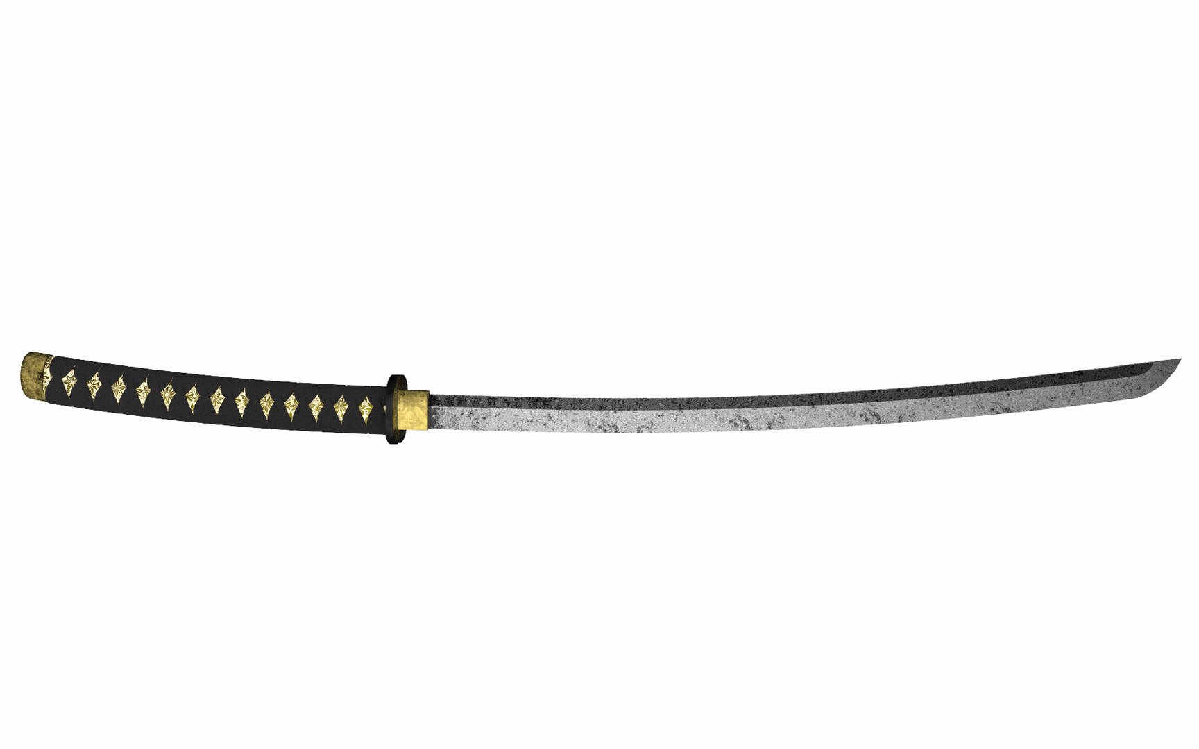 Damascus Katana Model - TurboSquid 2183727